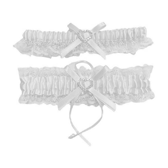AUQ Garters for Bride,Heart-Shaped Rhinestone Embellishment Wedding ...