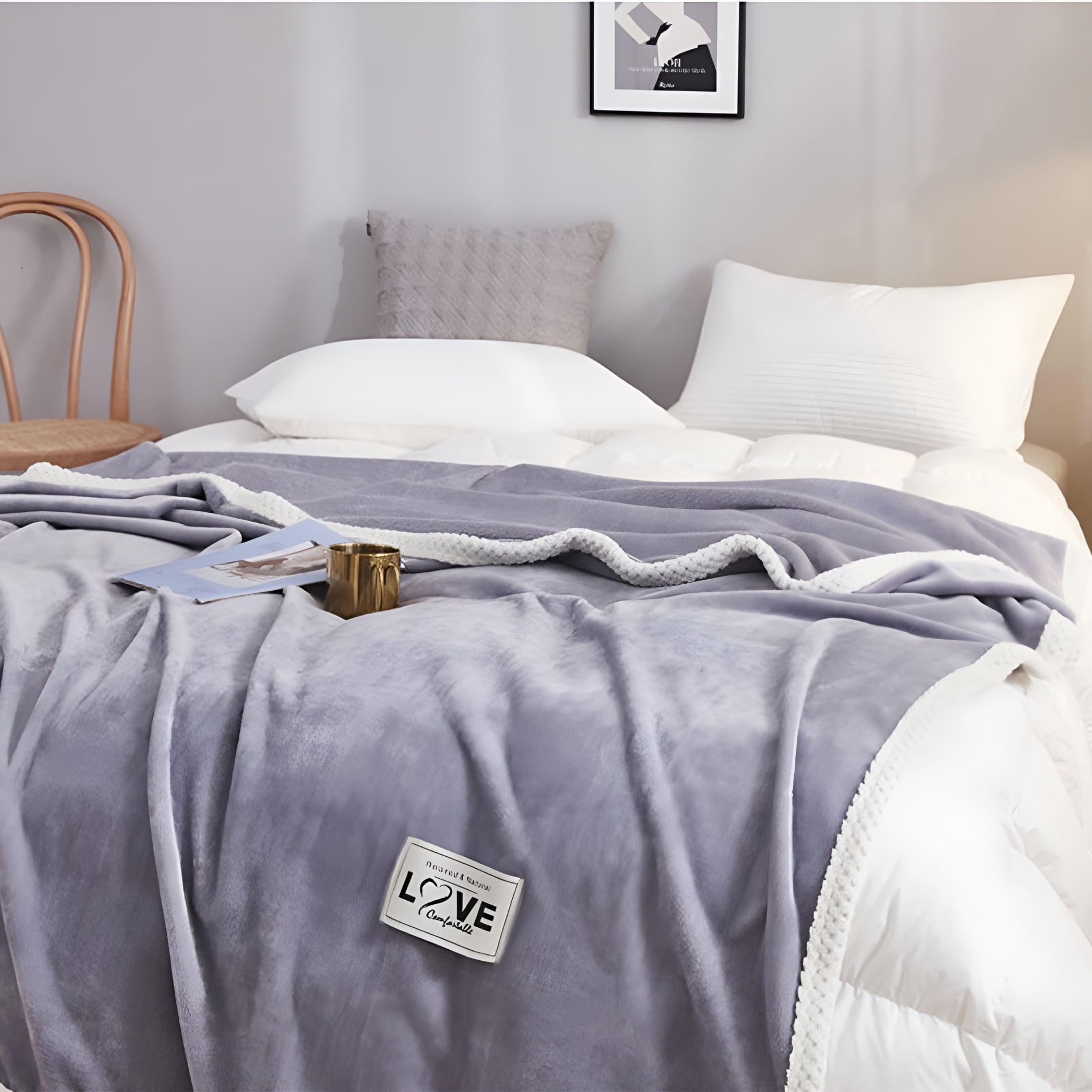 AUQ Goose Down Comforter Queen Size - All Season Duvet Insert 100% ...