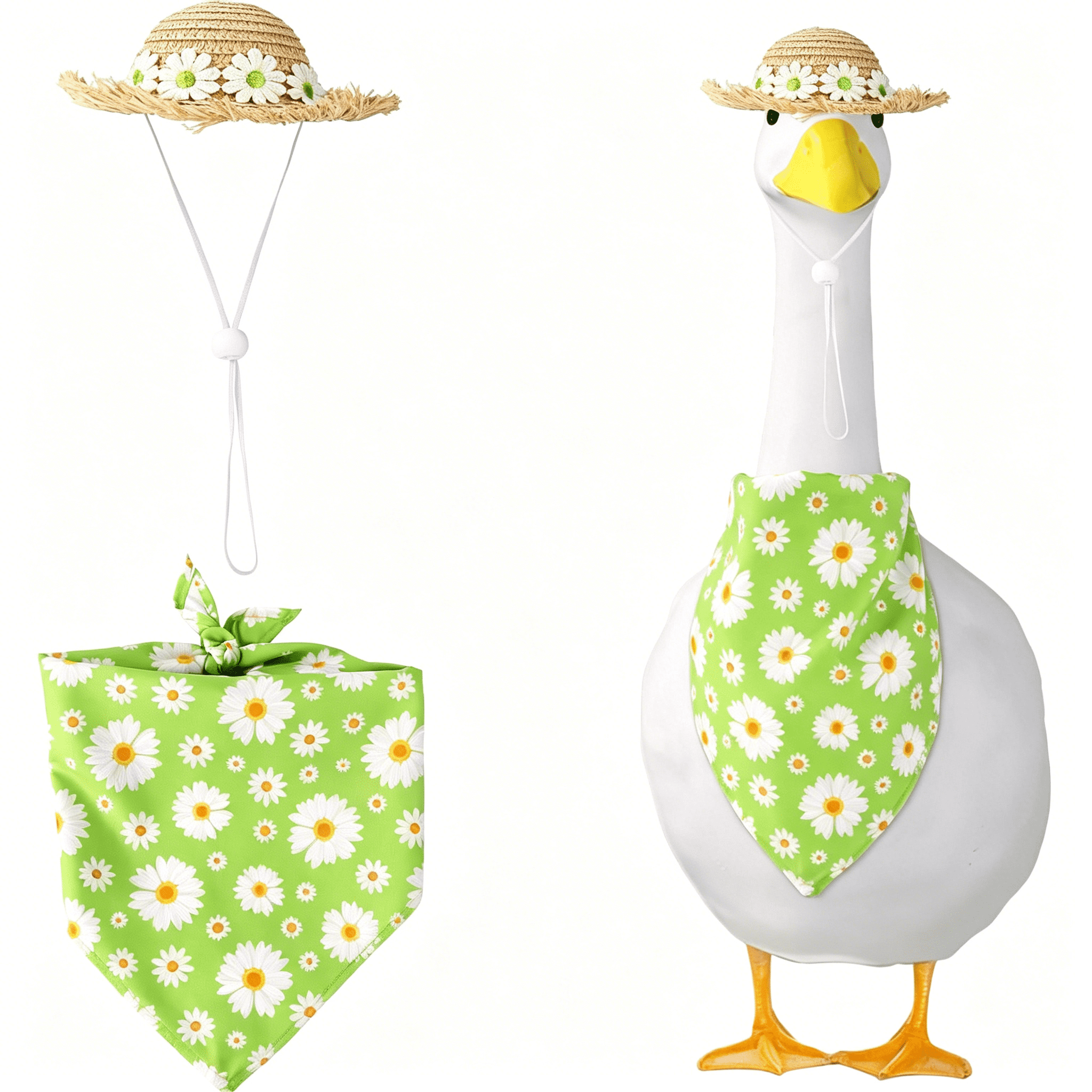 AUQ Goose Costume Straw Hat Scarf,Used for Lawn Sculpture,Outdoor ...