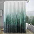 AUQ Green Forest Fabric Shower Curtain,Decorative Farmhouse Tree Shower ...