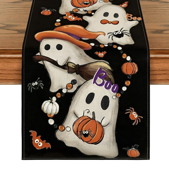 AUQ Halloween Table Runner,Ghost Dining Table Decor,13*108in Table ...