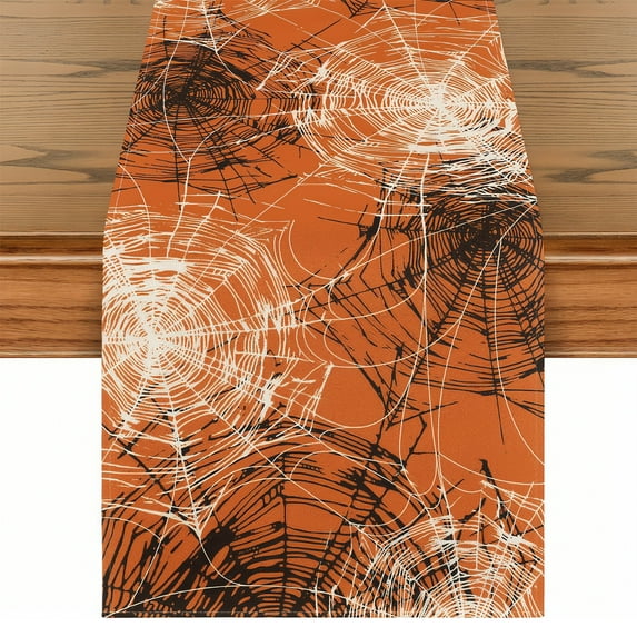 AUQ Halloween Table Runner,Spider Web Table Runner Fall,13*108in Table ...