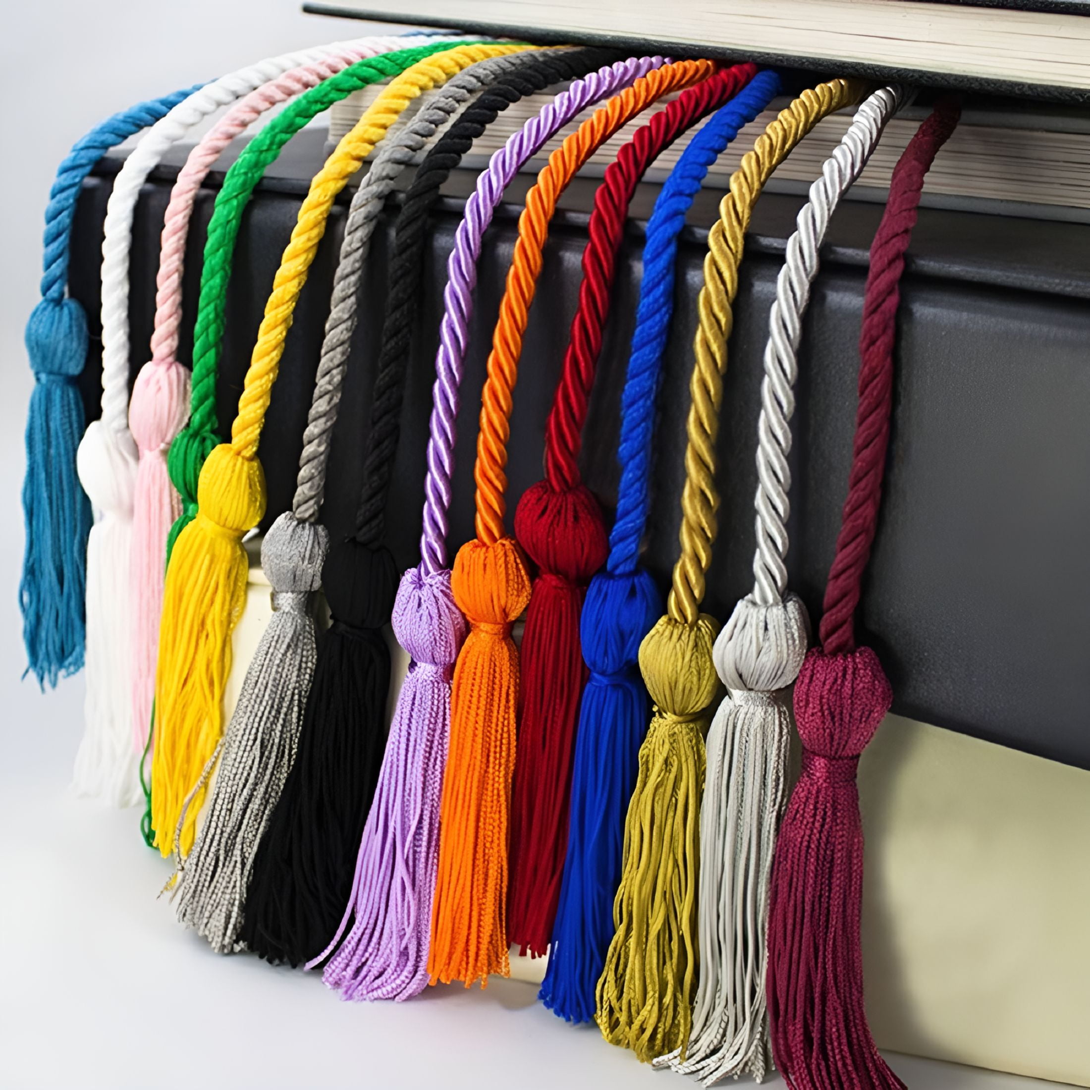 AUQ Handmade Graduation Honor Cords,2 PCS 67 Inch,Gold-Blue Graduation ...