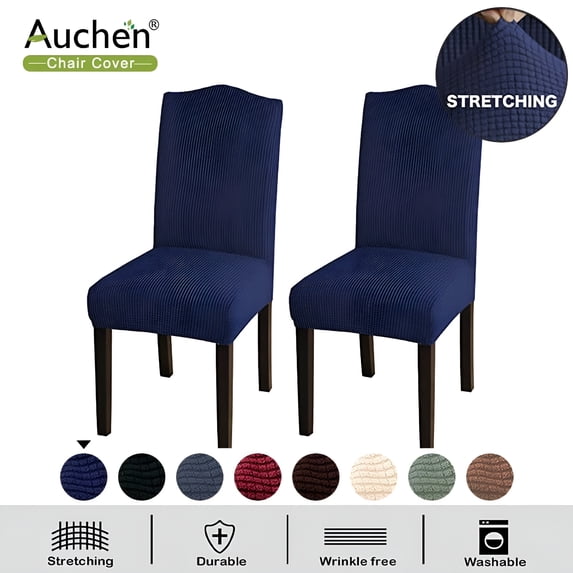 AUQ High Stretch Navy Chair Covers,Stretch Chair Covers for Dining ...