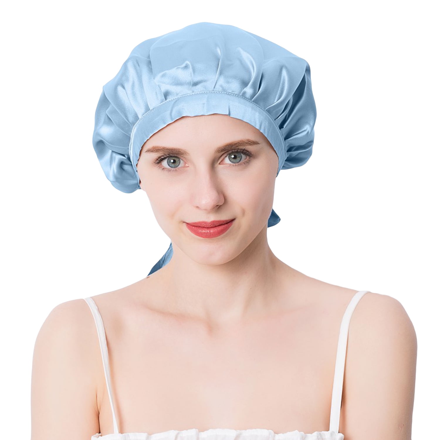 Defitshape Women's Silk Nightcap Summer Light Hair Bonnet Female Silky ...