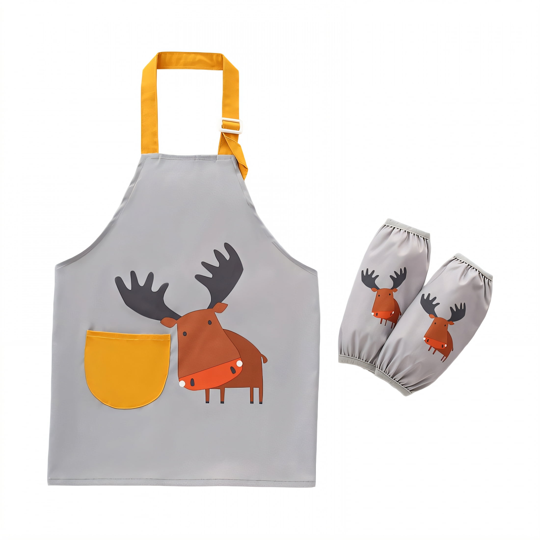 AUQ Kids Apron,Dual-Layer Coating Kids Aprons for Cooking,Polyester ...