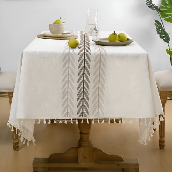 AUQ Linen Tablecloth Rectangle,Outdoor Waterproof Burlap Cotton ...