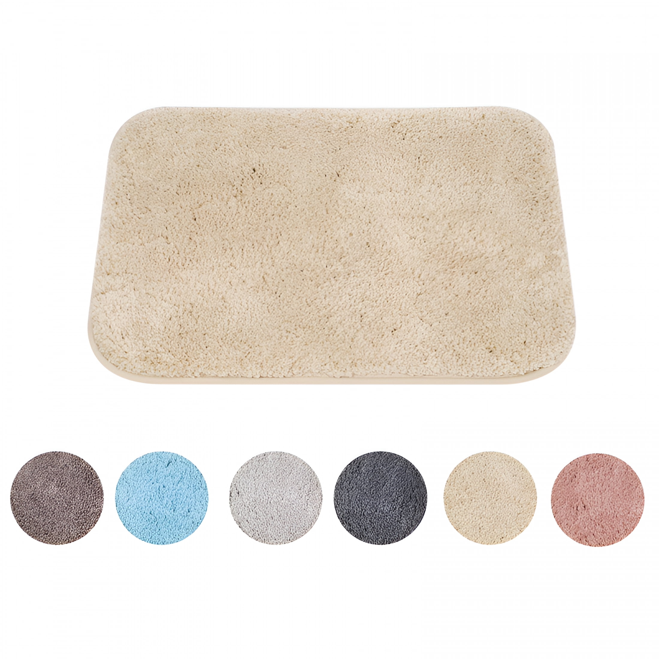 AUQ Luxury Soft Plush Shaggy Thick Microfiber Bath Mat Floor Mat Non ...
