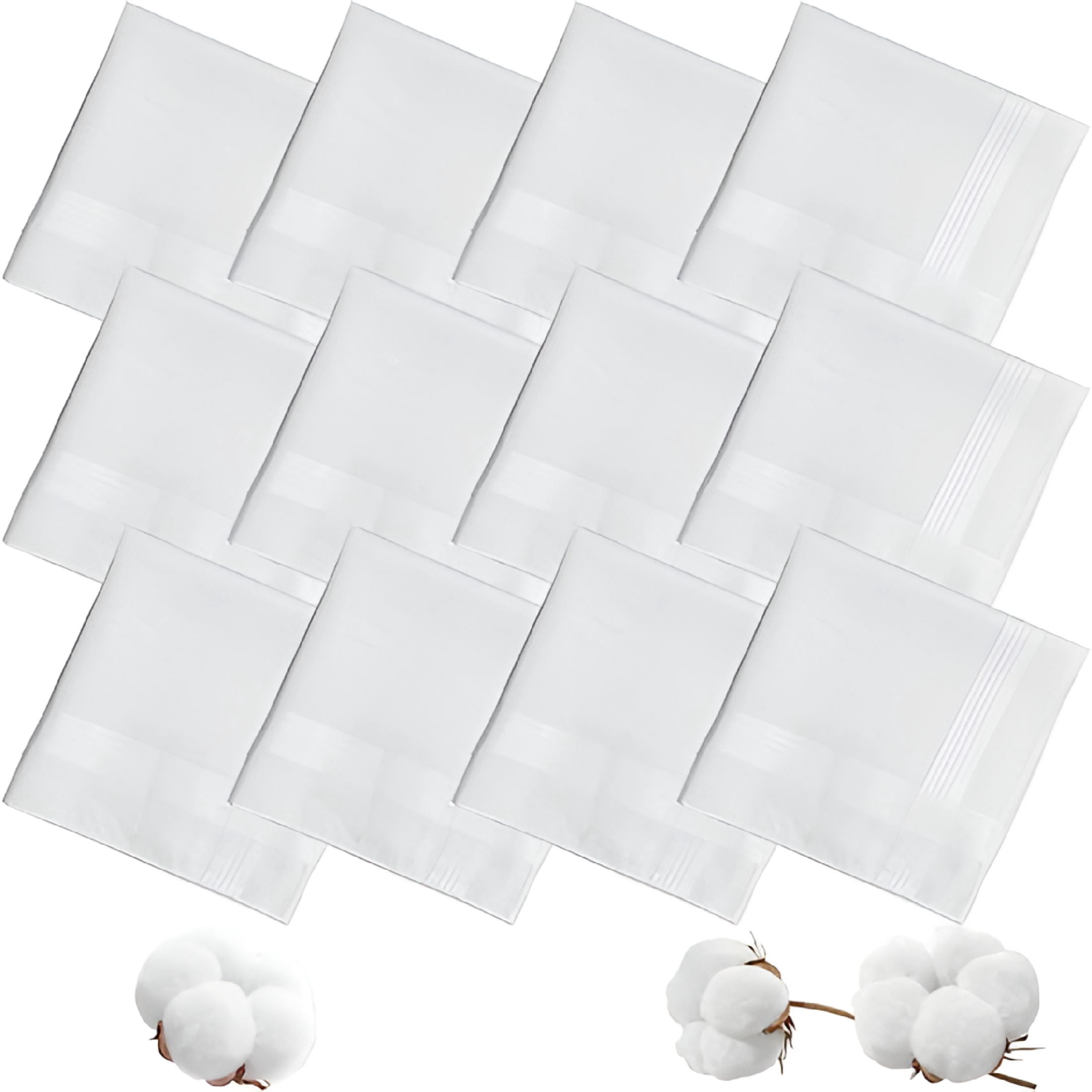 AUQ Men's Handkerchiefs 100% Soft Cotton,Classic White Hankies ...