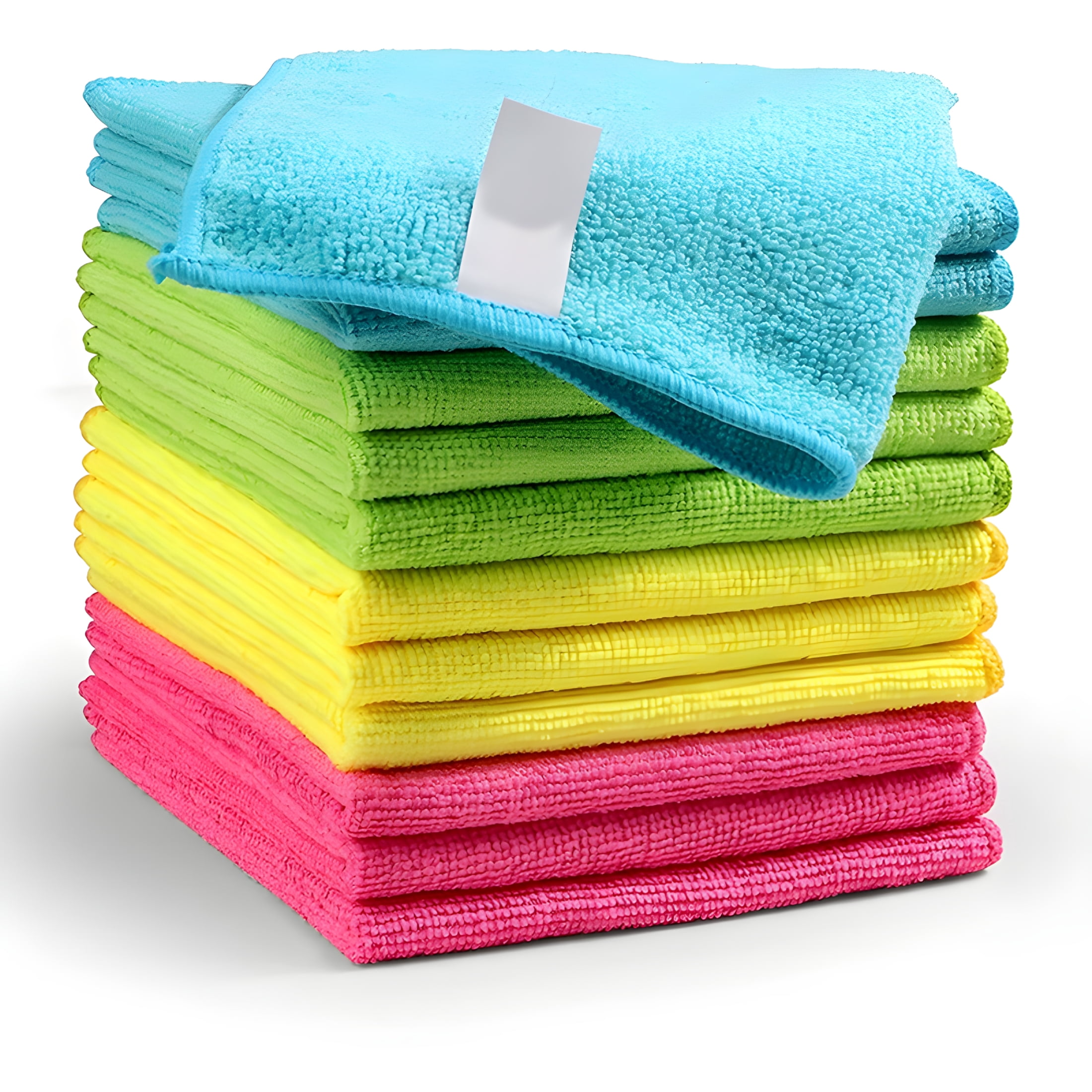 AUQ Microfiber Cleaning Cloths,12 Pack Assorted Colors Cleaning Rags ...