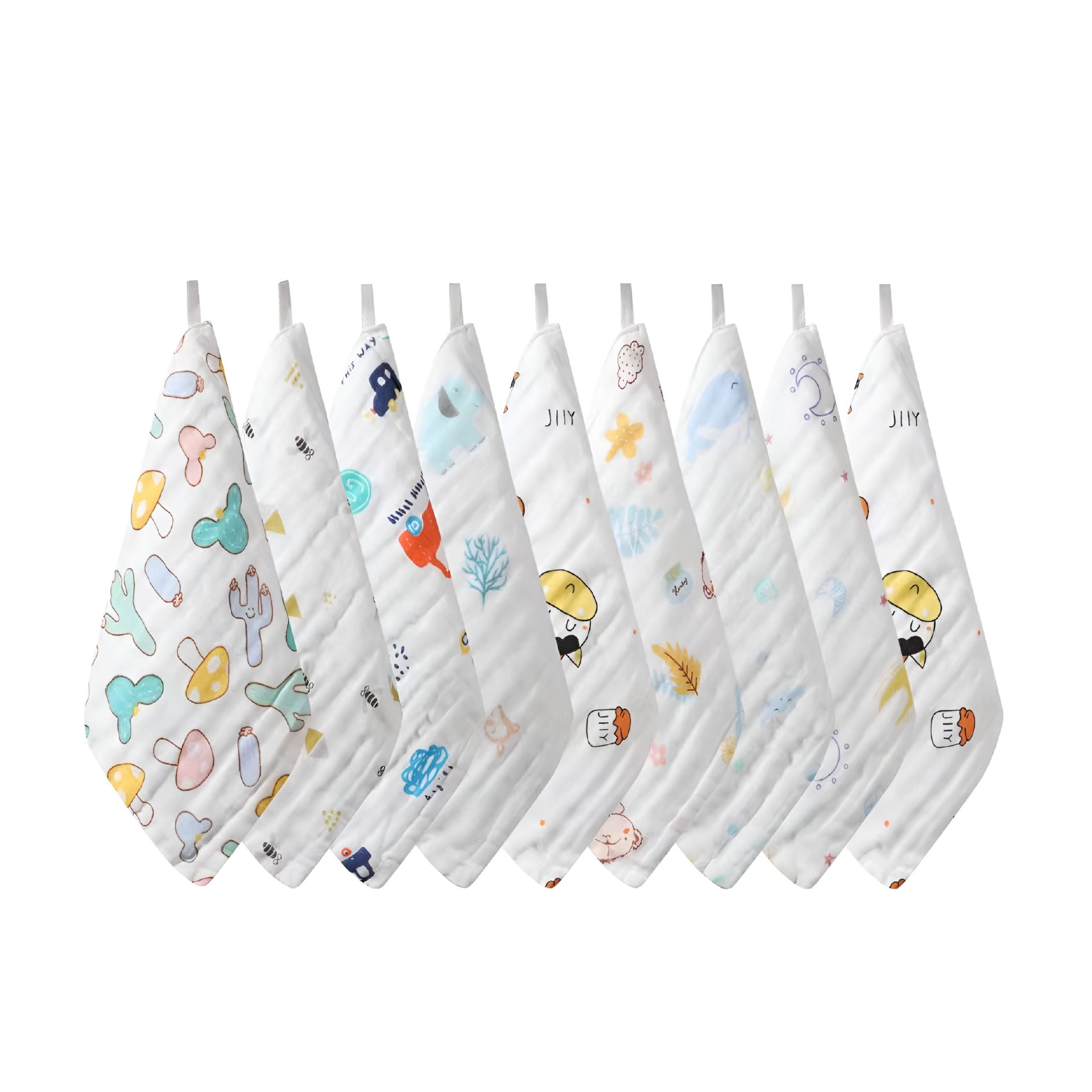 AUQ Muslin Squares Baby Muslin Cloths - Washcloths Baby Face Towel 8 ...