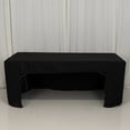 AUQ Open Back Fitted Polyester Rectangle Tablecloth 72"X30" Black ...