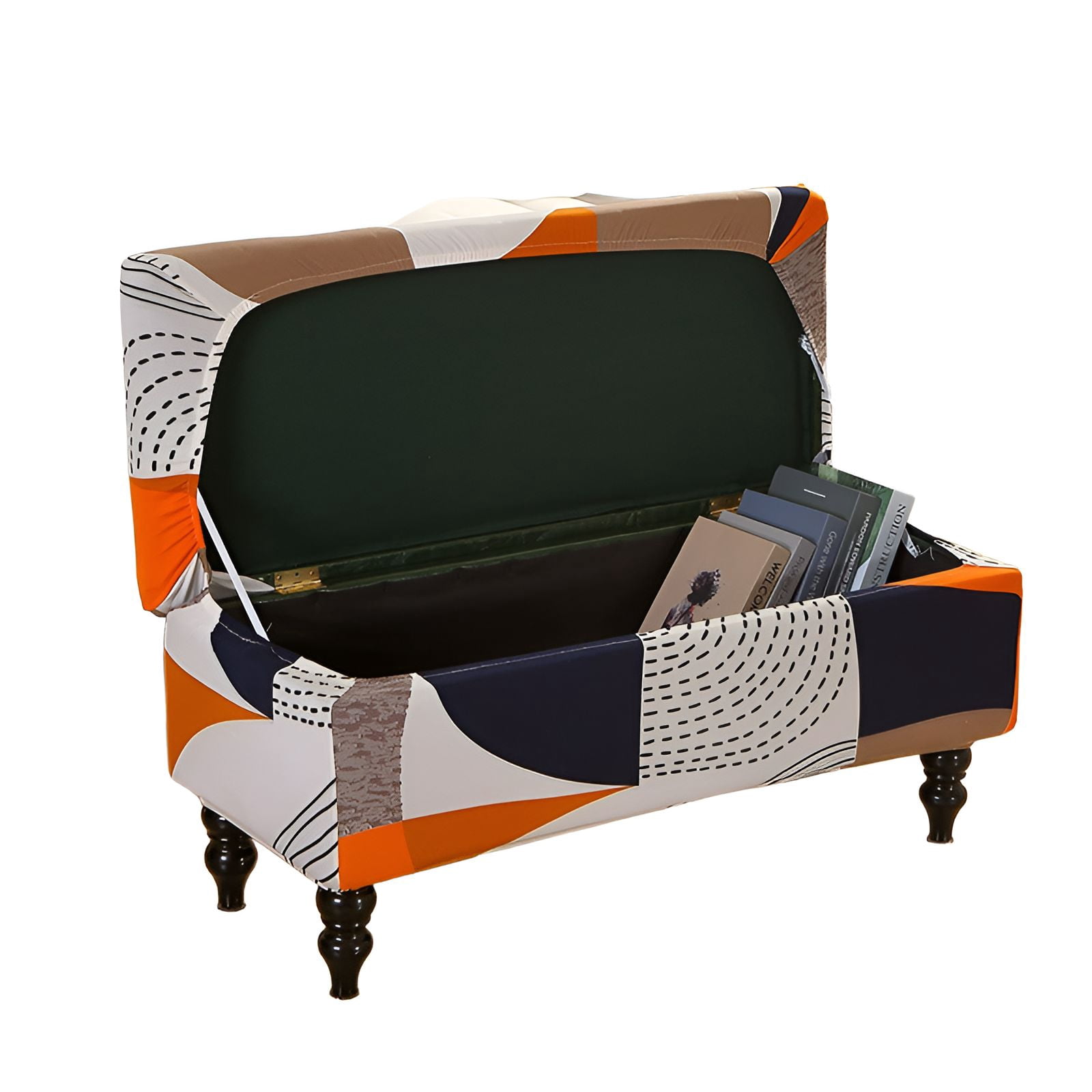 AUQ Ottoman Cover,Easy Installation Rectangle Footstool Cover,Easy ...