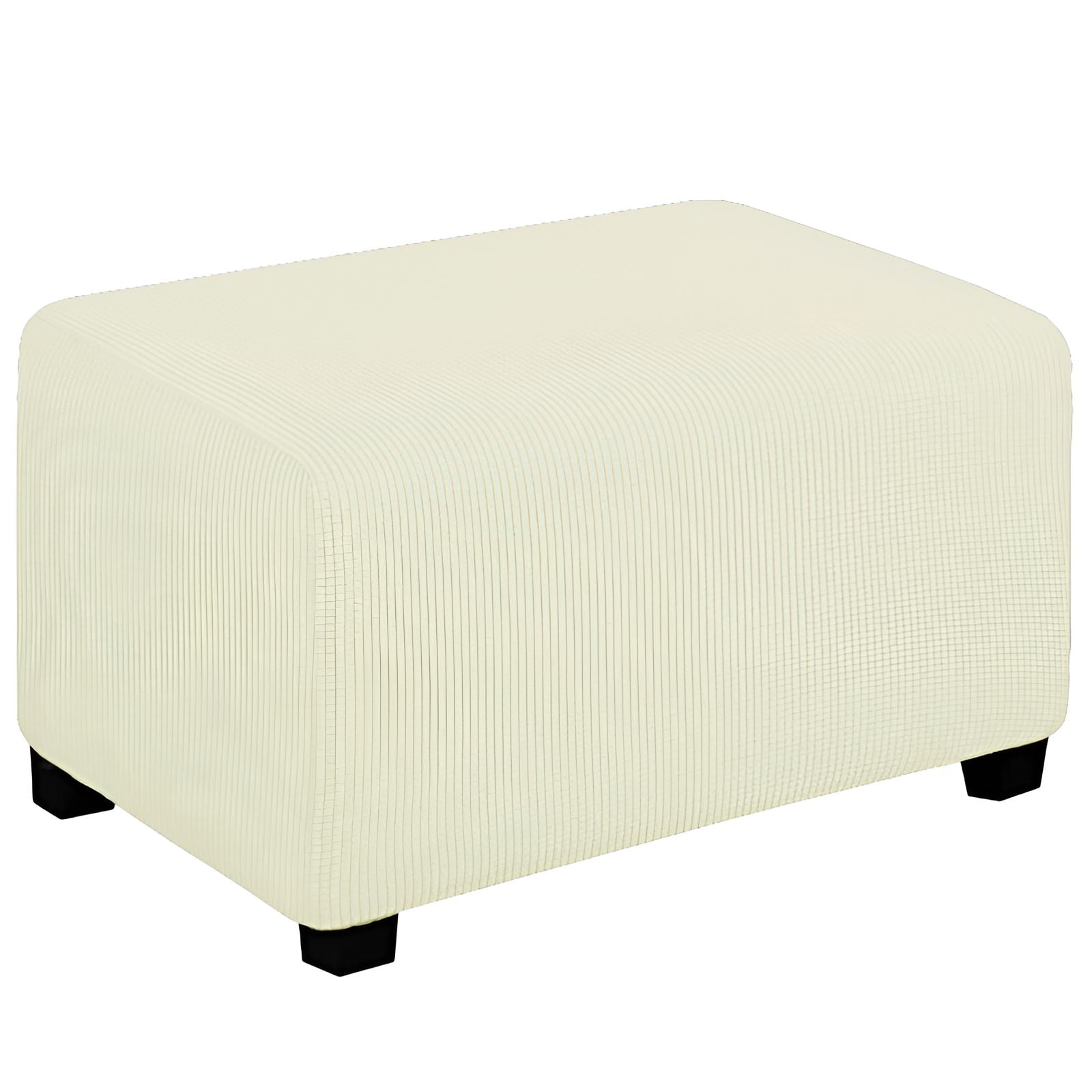 AUQ Ottoman Cover,Elastic Design Rectangle Footstool Cover,No ...