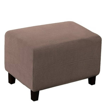 Square Velvet Ottoman Cover, Stretch Footstools Covers, Plush Foot ...