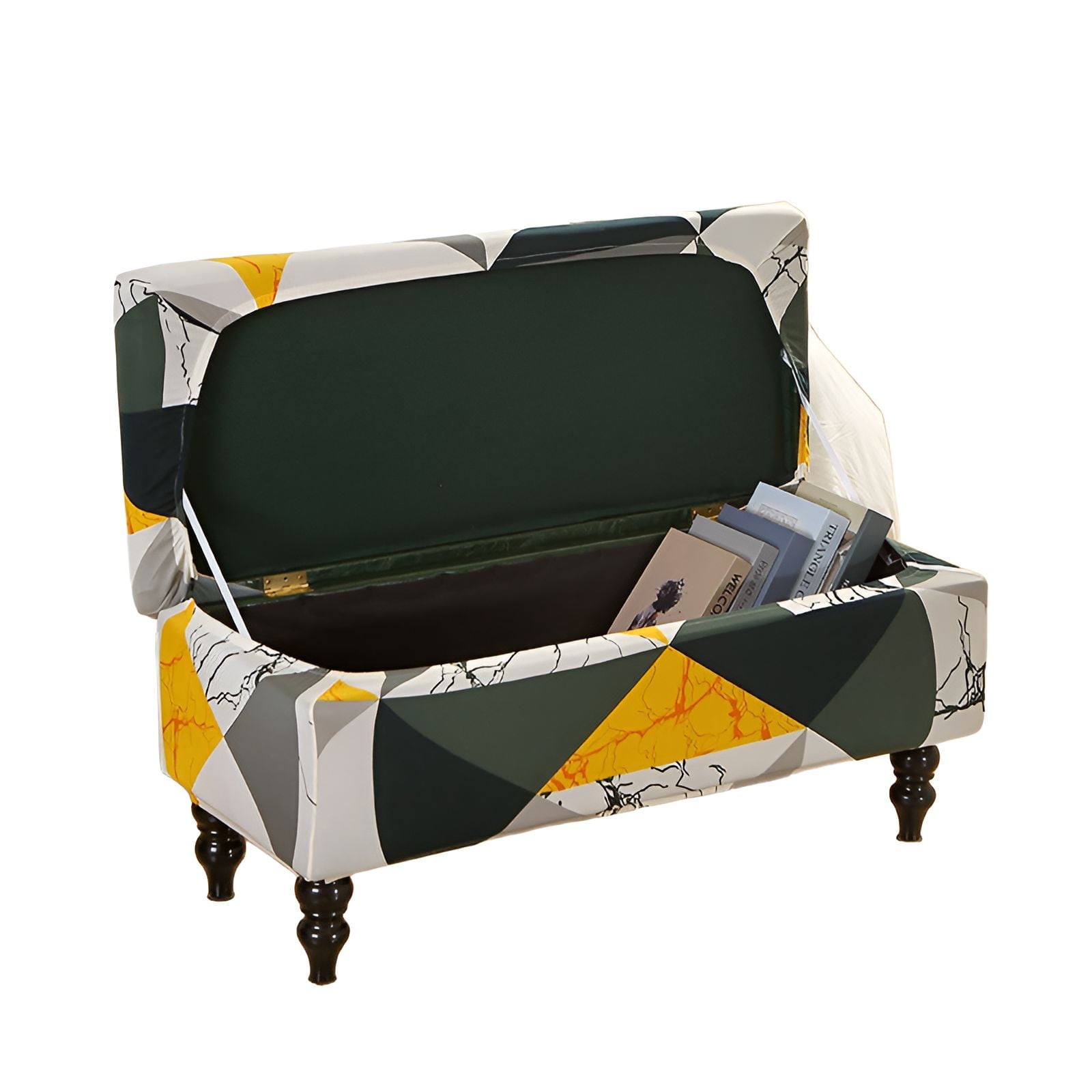 AUQ Ottoman Cover,63*18*18in Ottoman Slipcover Rectangular,Elastic ...