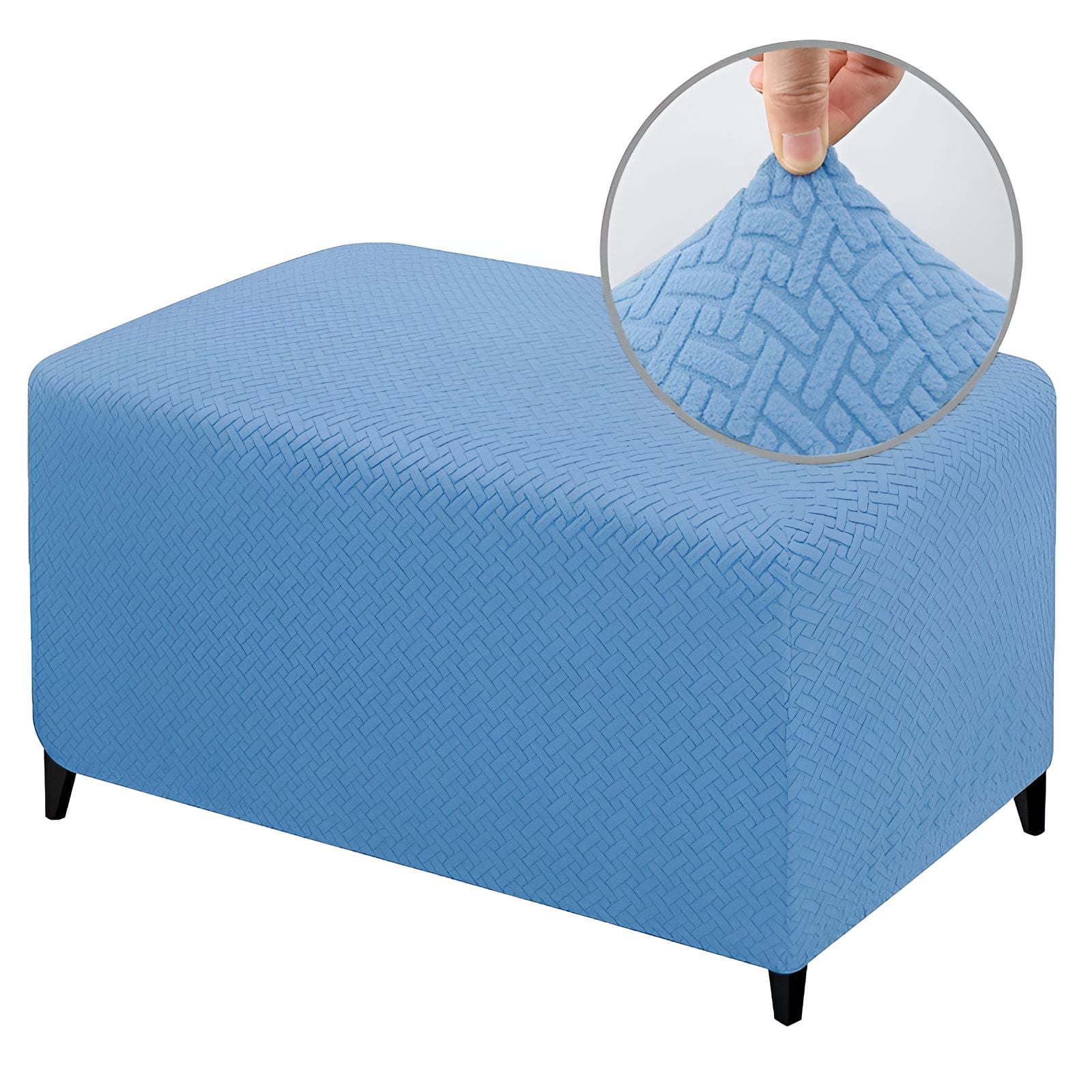 AUQ Ottoman Cover,Stay Connected Rectangle Footstool Cover,No ...
