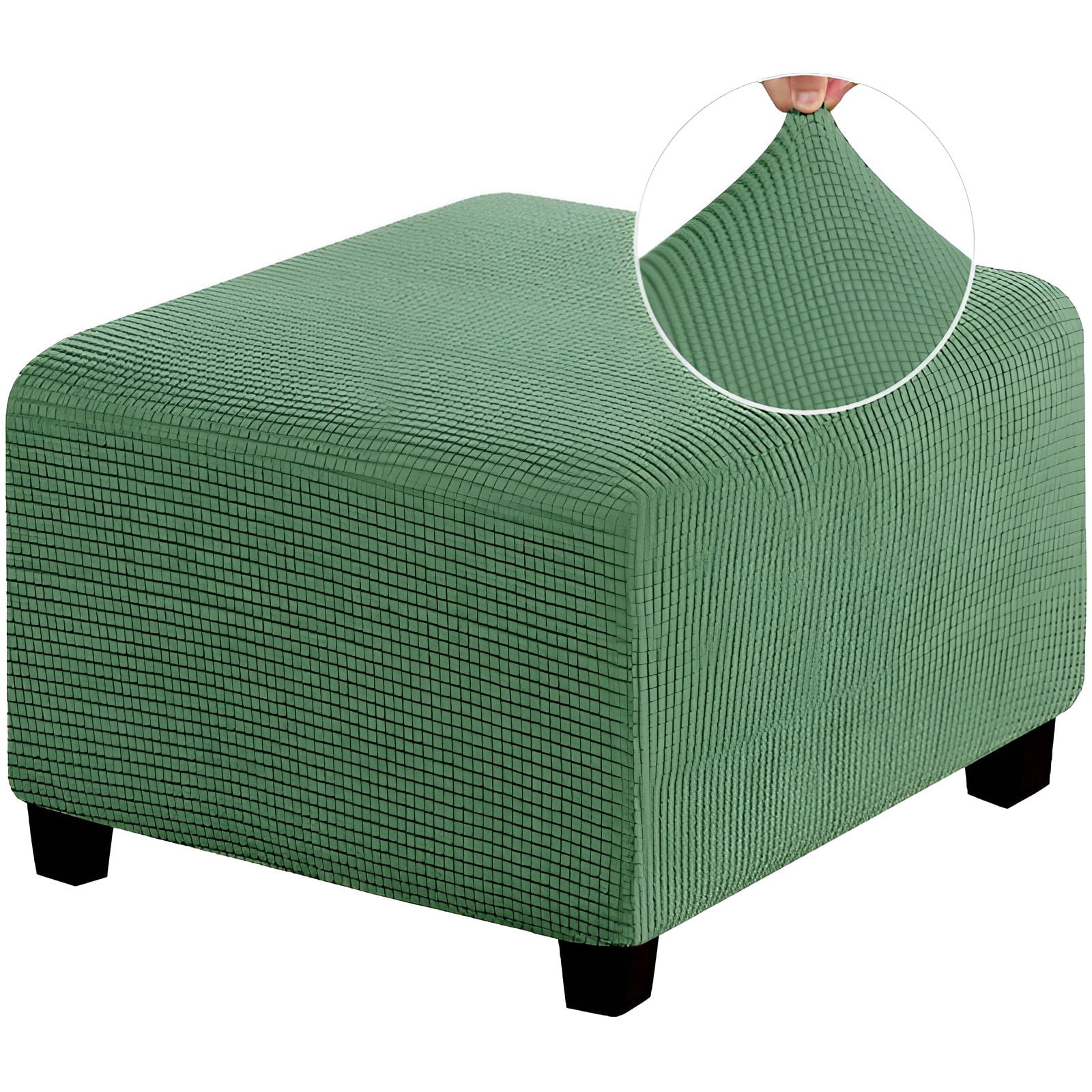 AUQ Ottoman Cover,Thickened Design Rectangle Footstool Cover,Soft ...