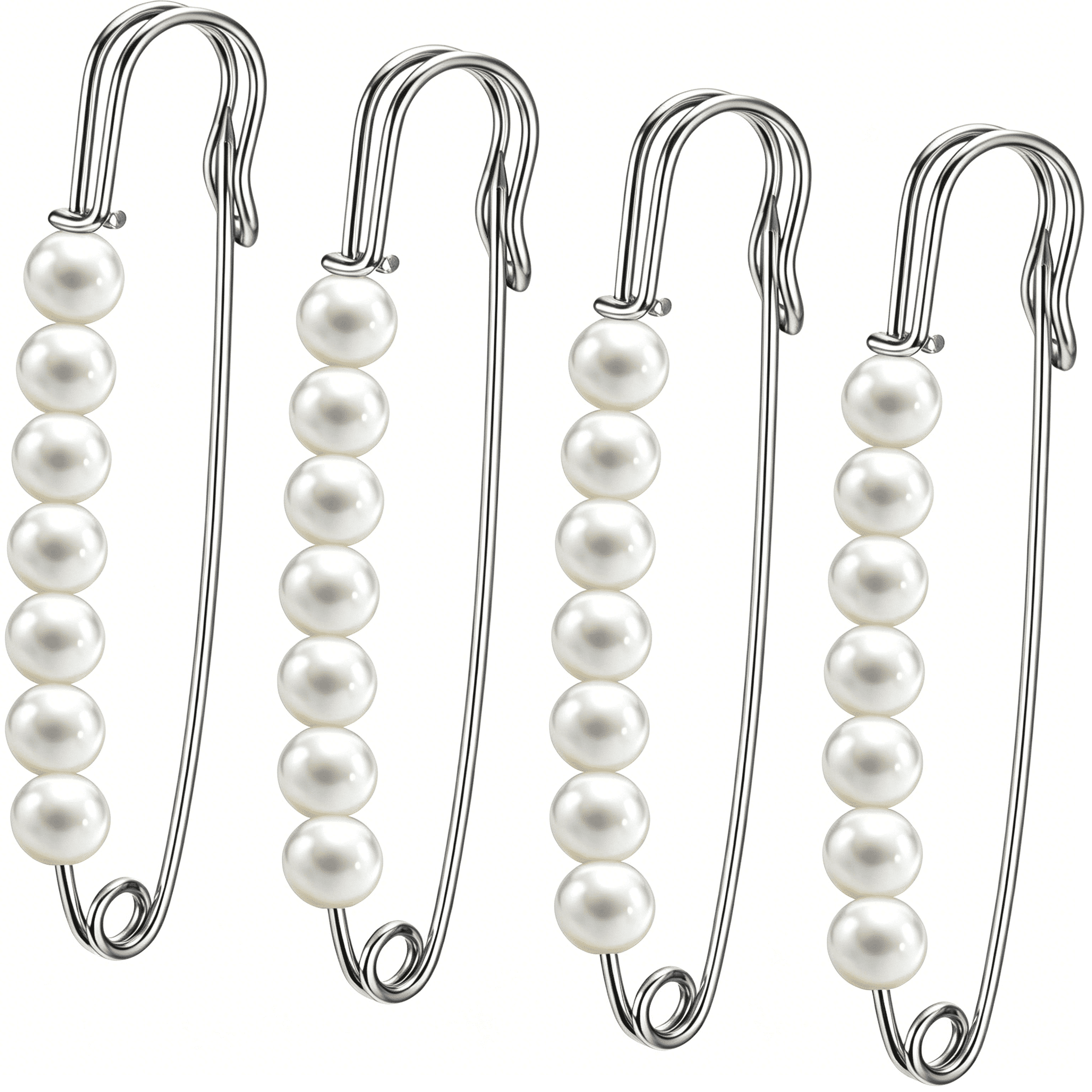 AUQ Pearl Brooch Pins for Women - 3Inch Decorative Safety Pins for ...