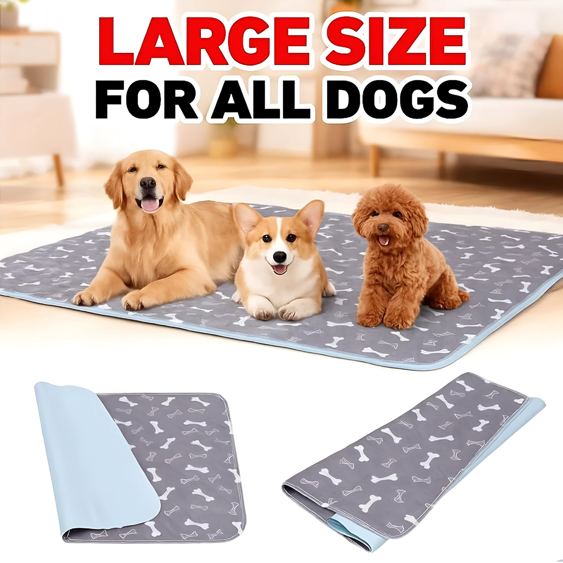 AUQ Pee Pads with Pheromones, Washable & Reusable Dog Potty Training ...