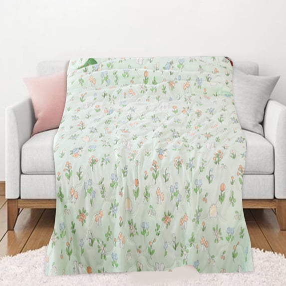 AUQ Plush Floral Throw Blanket 39" × 59",Throw Blanket for Chair Couch ...