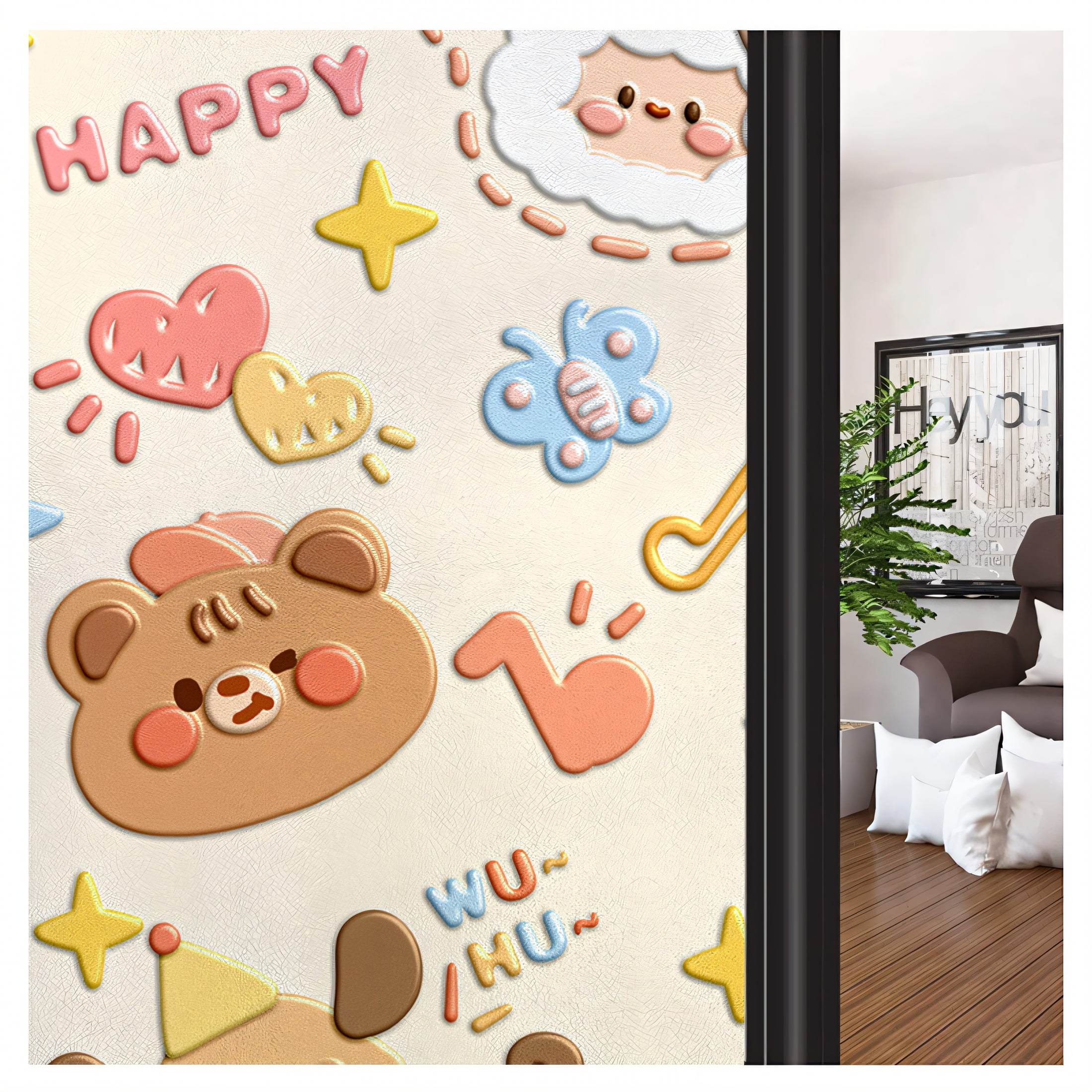 AUQ Privacy Window Film,Eco-Safe Pvc Build Window Frosting Film,Solar ...