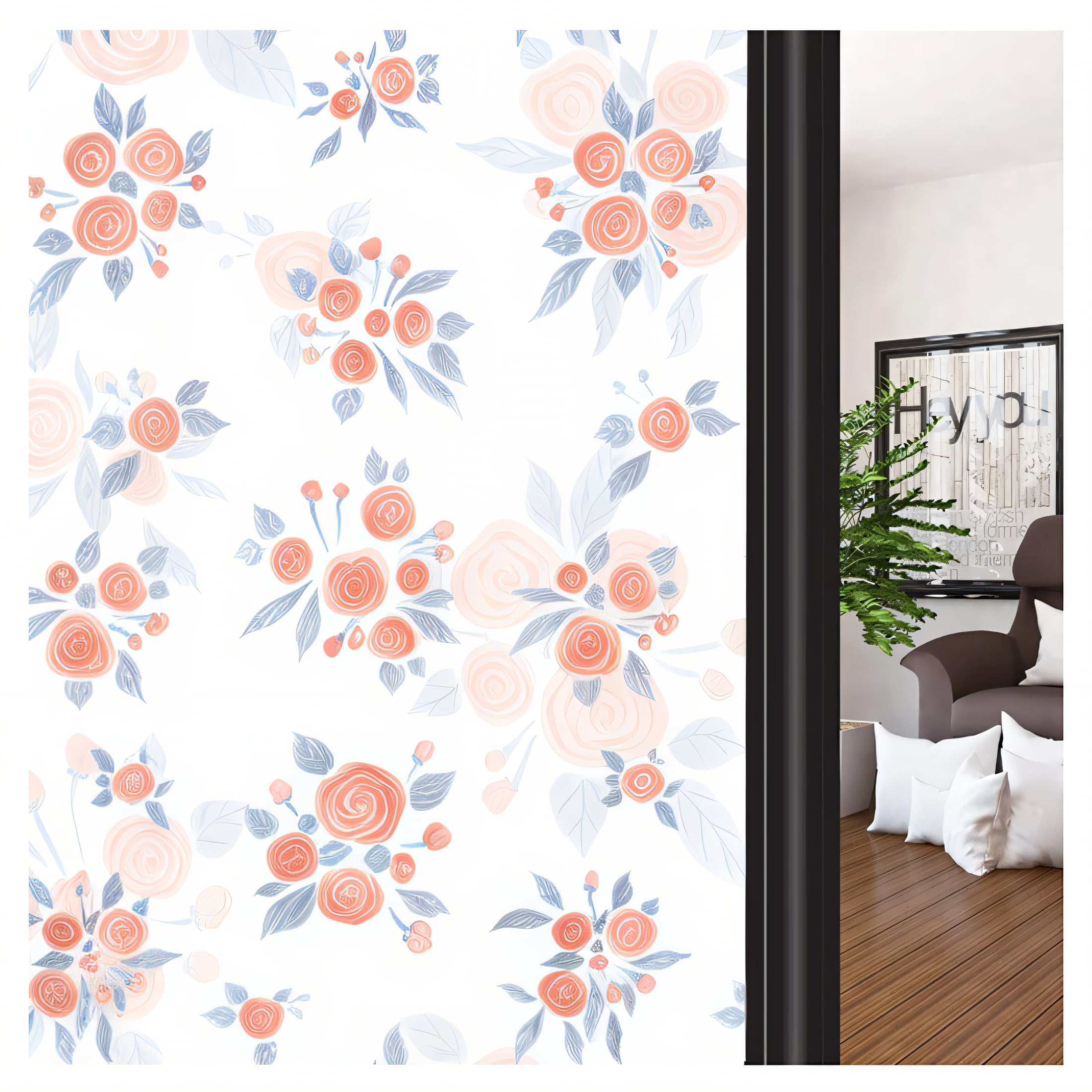 AUQ Privacy Window Film,Space Beautification Frosted Window Film,Visual ...