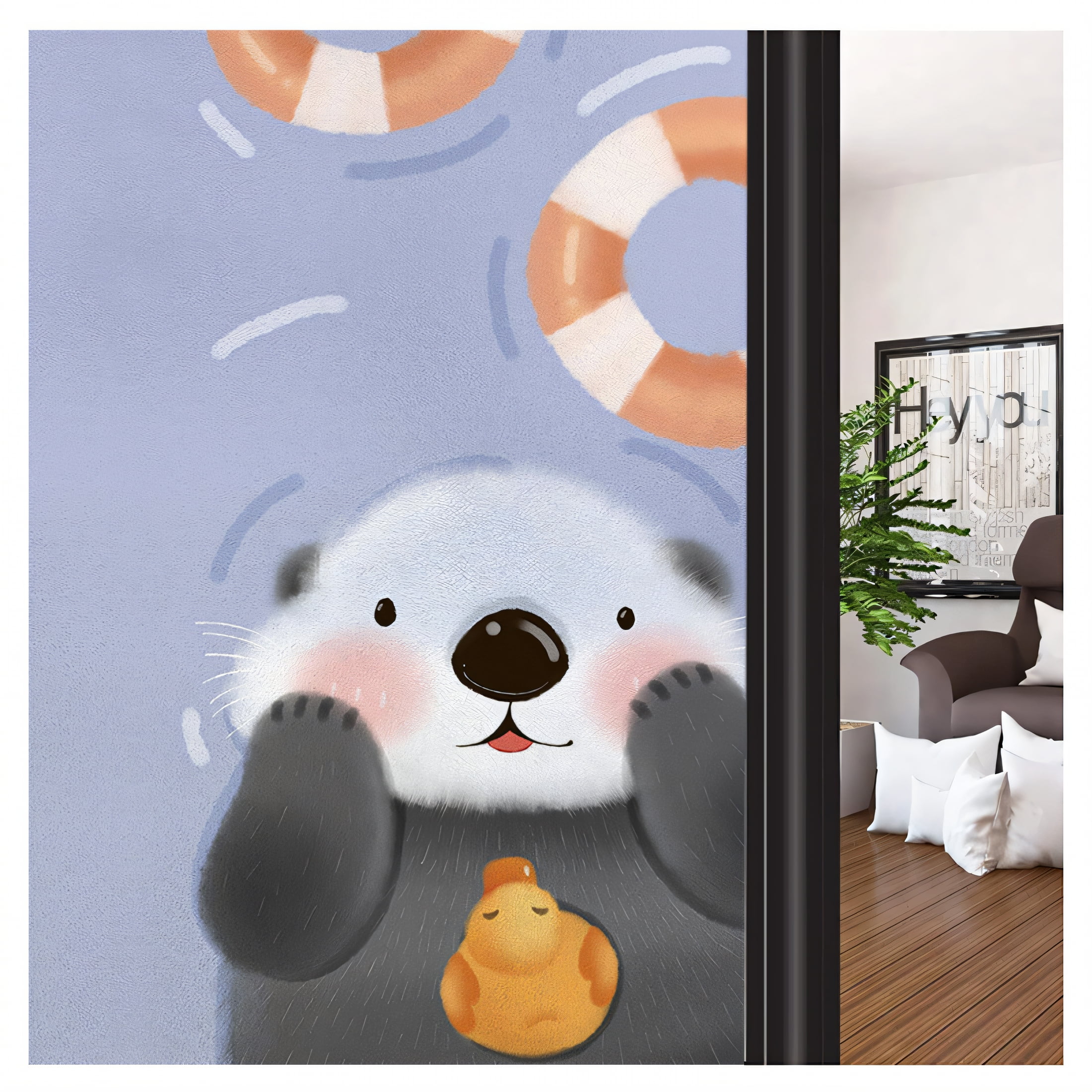 AUQ Privacy Window Film,Static Cling Backing Window Frosting Film ...