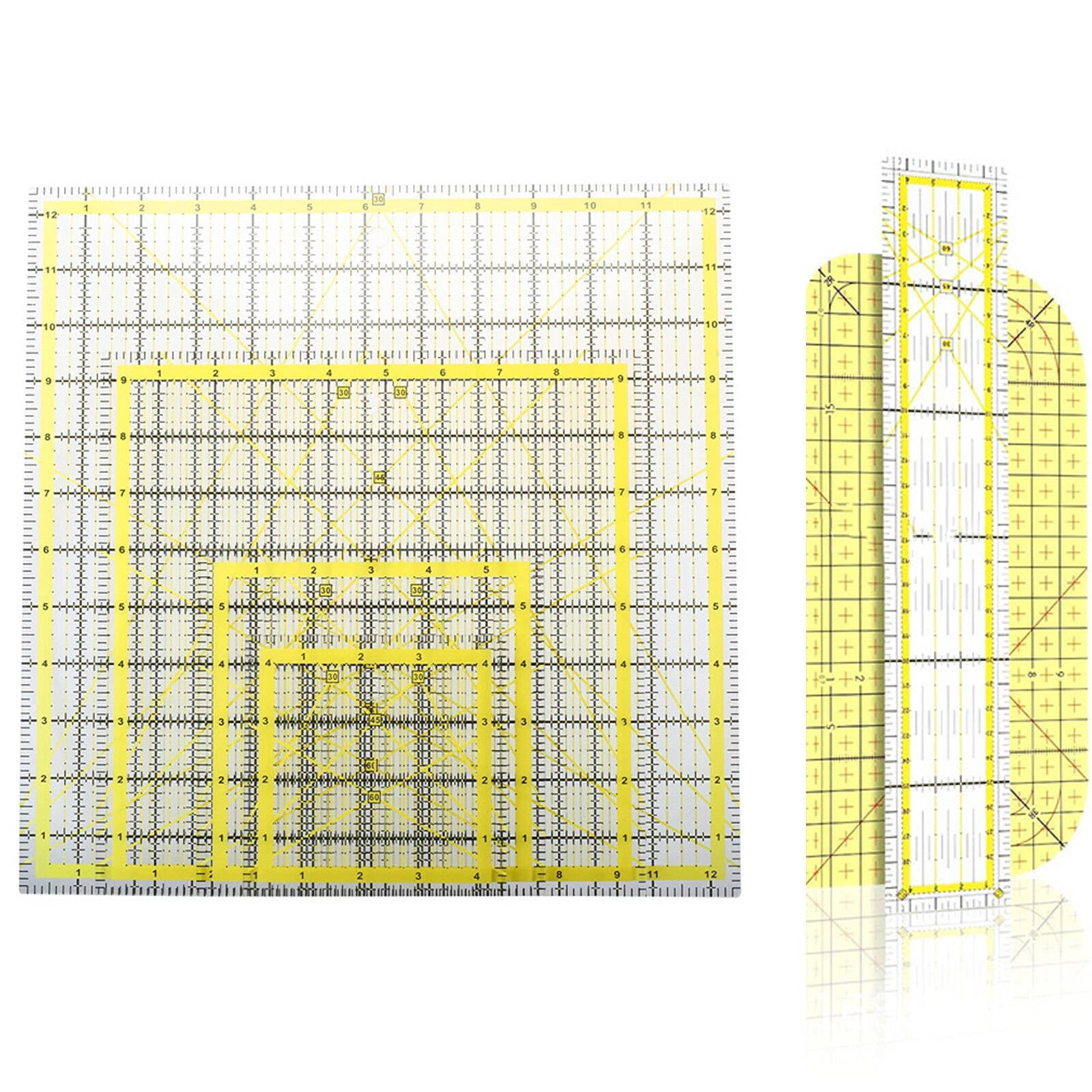 AUQ Quilting Supplies,Six Versatile Template Sizes Quilting Rulers ...