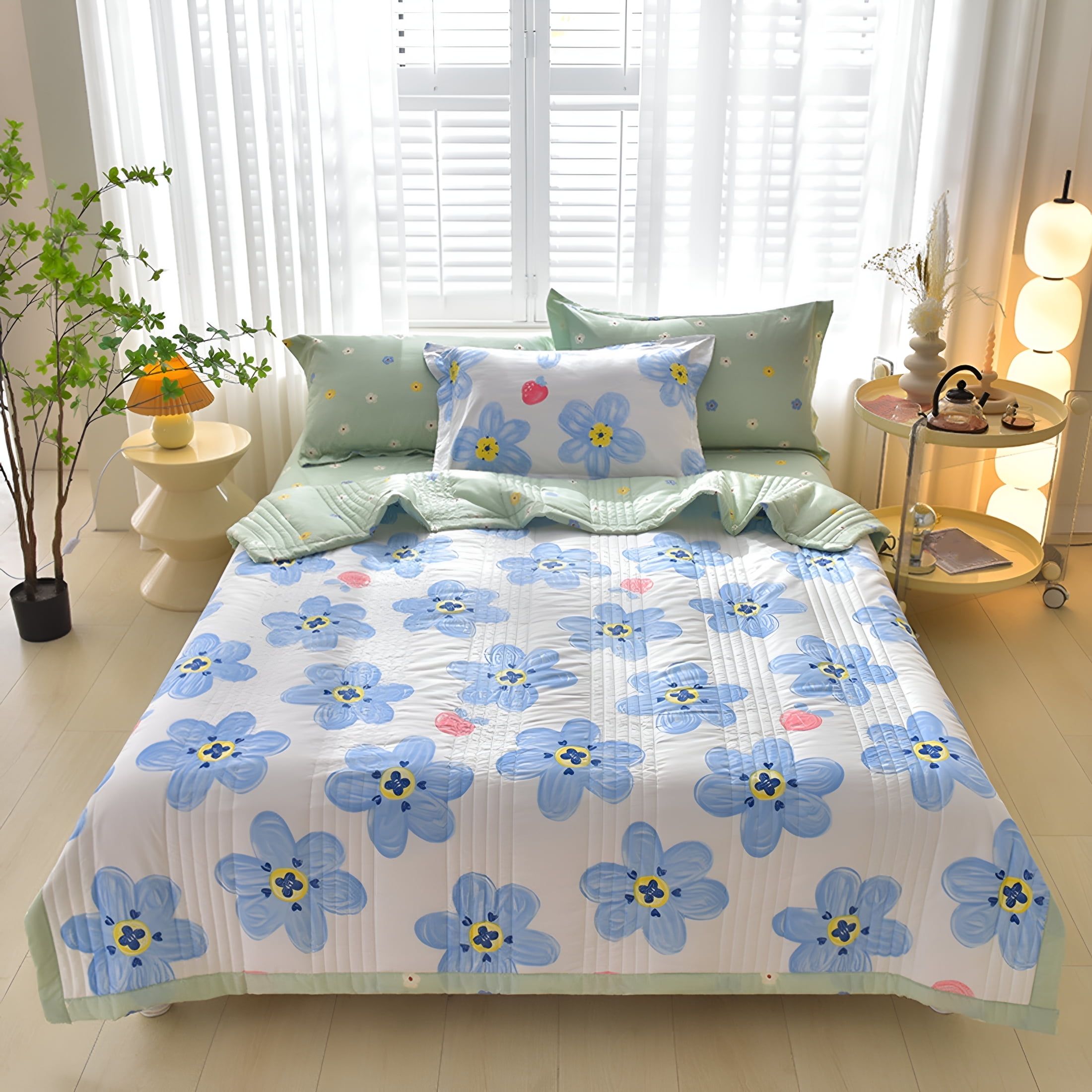 AUQ Quilts for Queen Bed Light Bedspreads,Soft Bed Summer Quilt ...
