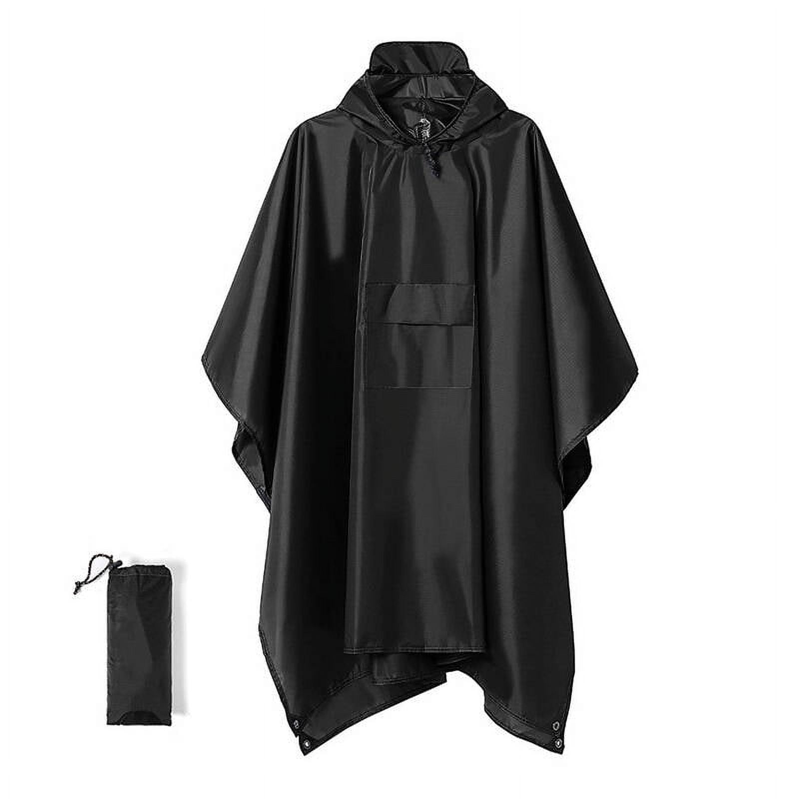 AUQ Rain Poncho Foldable Taffeta Fabric Rain Ponchos for Adults ...