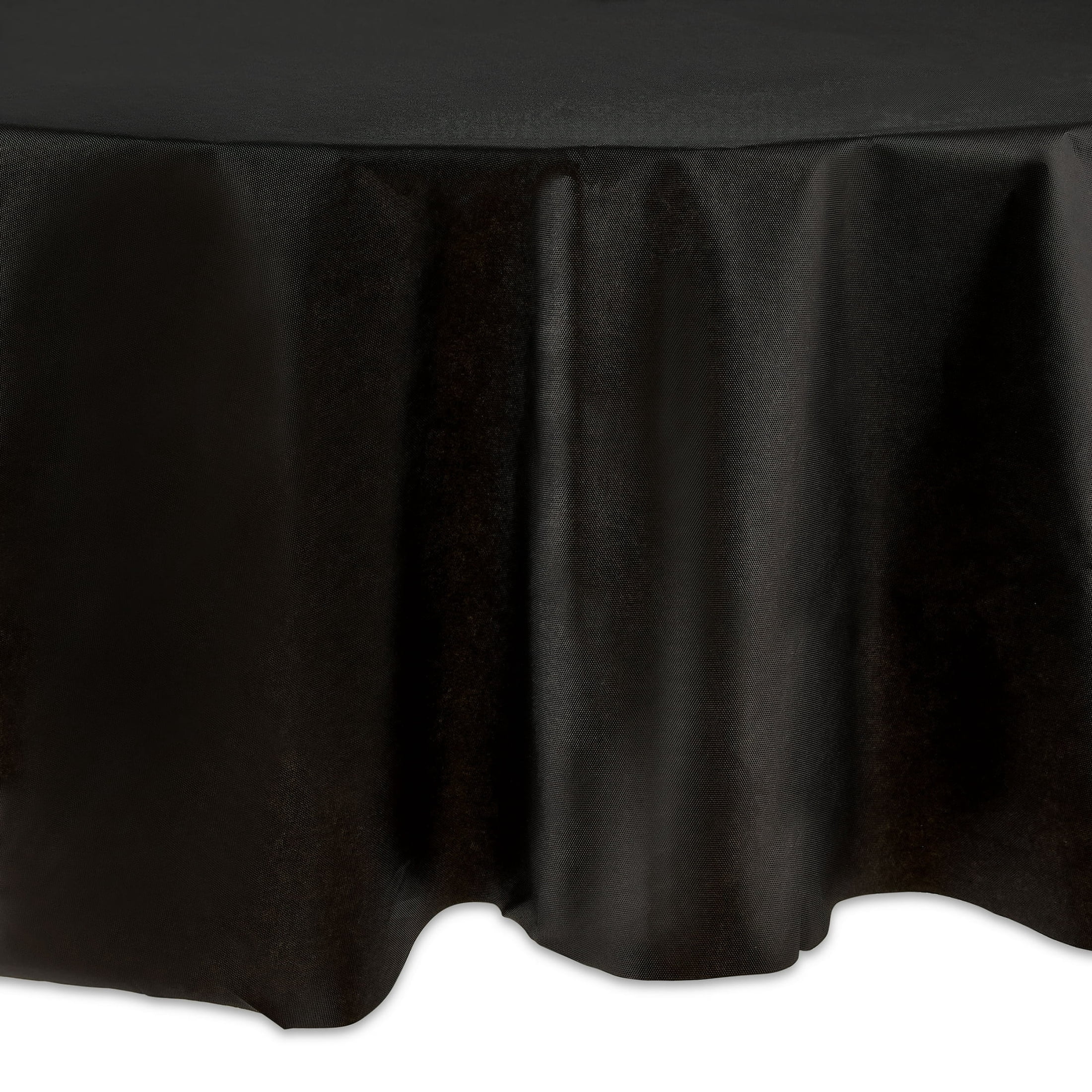 AUQ Round 84" Black Plastic Table Cover,Black Tablecloths,Round ...