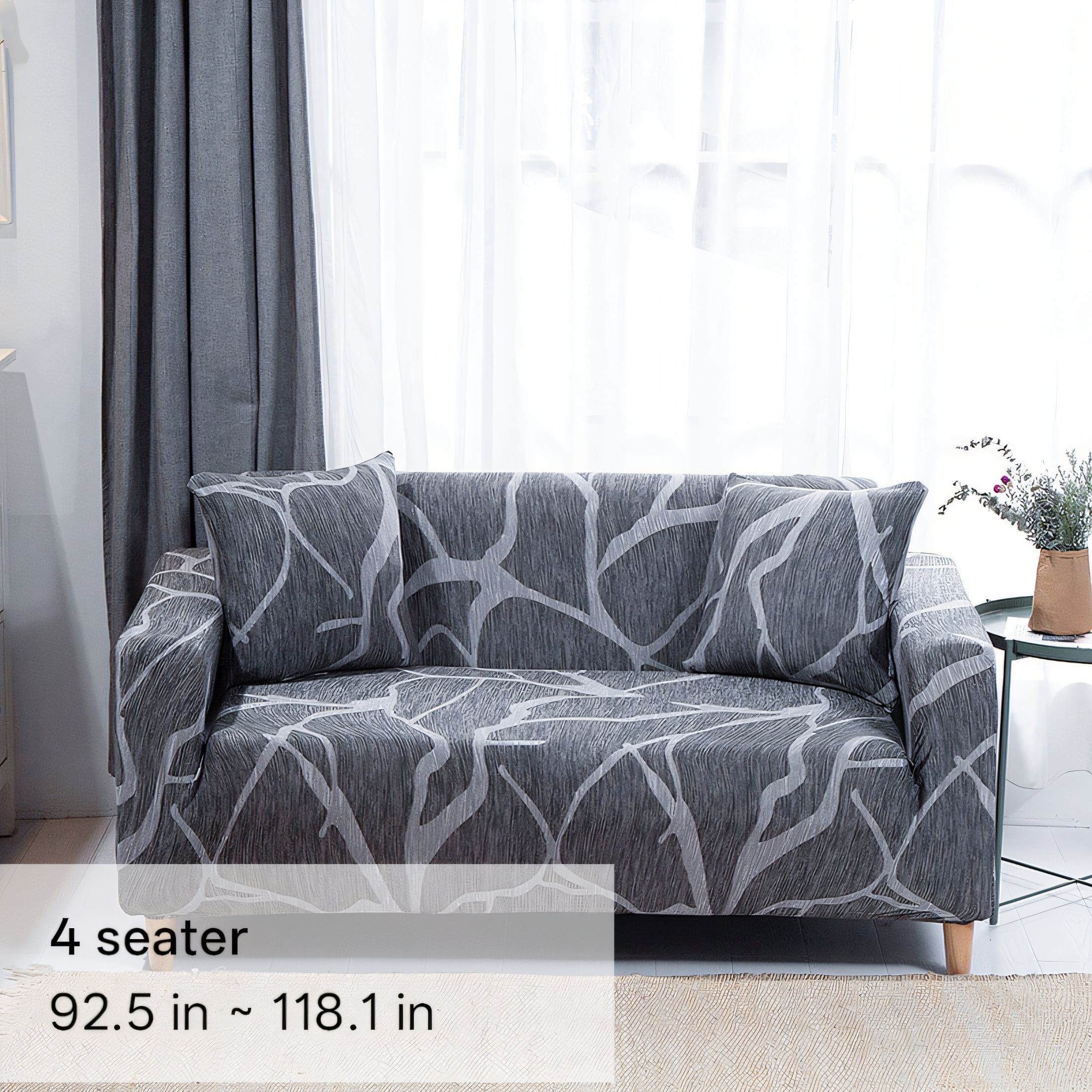 AUQ Sectional Couch Covers,Expandable Sofa Covers Washable,Thick Weave ...