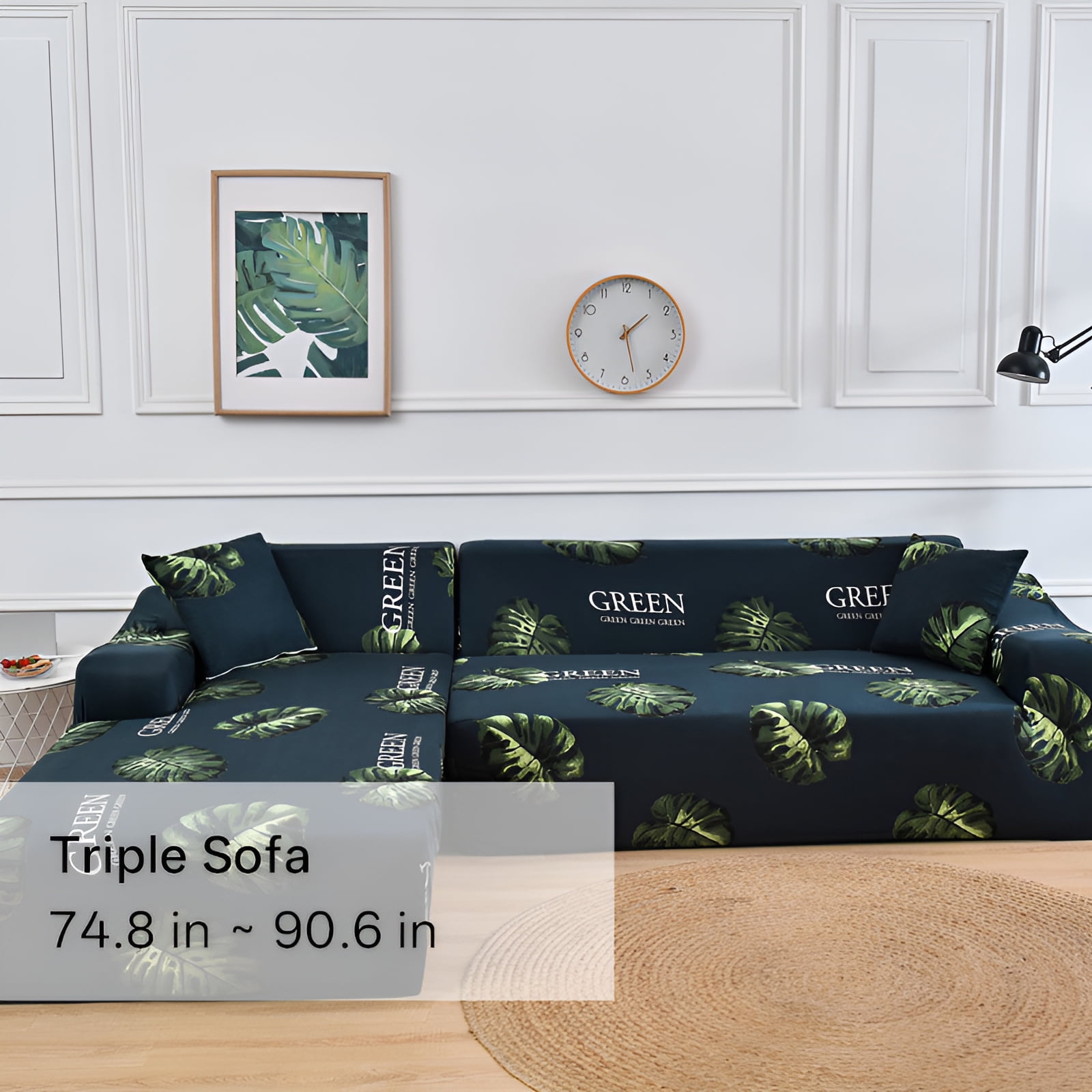 AUQ Sectional Couch Covers,Shaped From Polyester Sofa Covers Washable ...