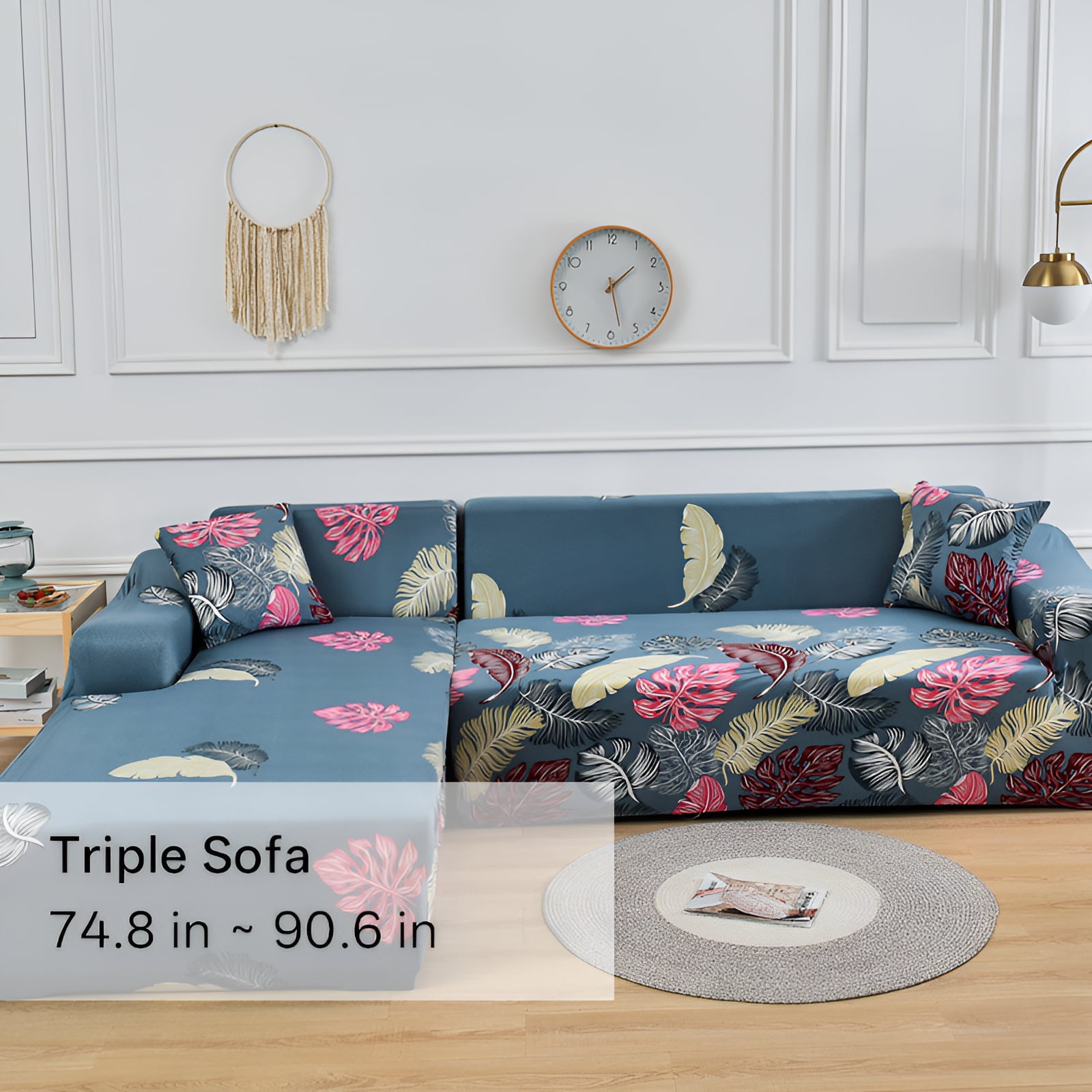 AUQ Sectional Couch Covers,Springy Texture Sofa Covers Washable,Color ...