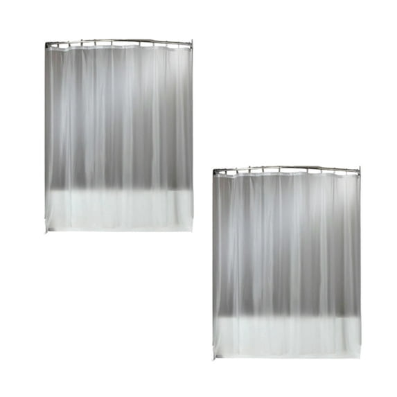 AUQ Set of 2 Vinyl Shower Curtain Liner 3 Gauge Reinforced with 12 ...