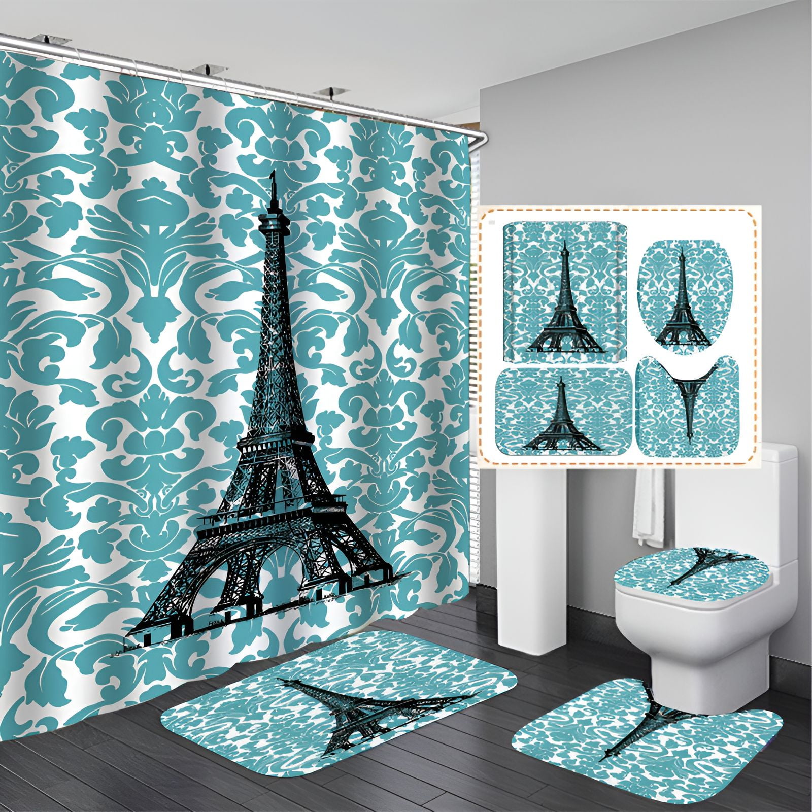 AUQ Shower Curtain Set,Bare-Upkeep Weave Bathroom Shower Curtain Sets ...
