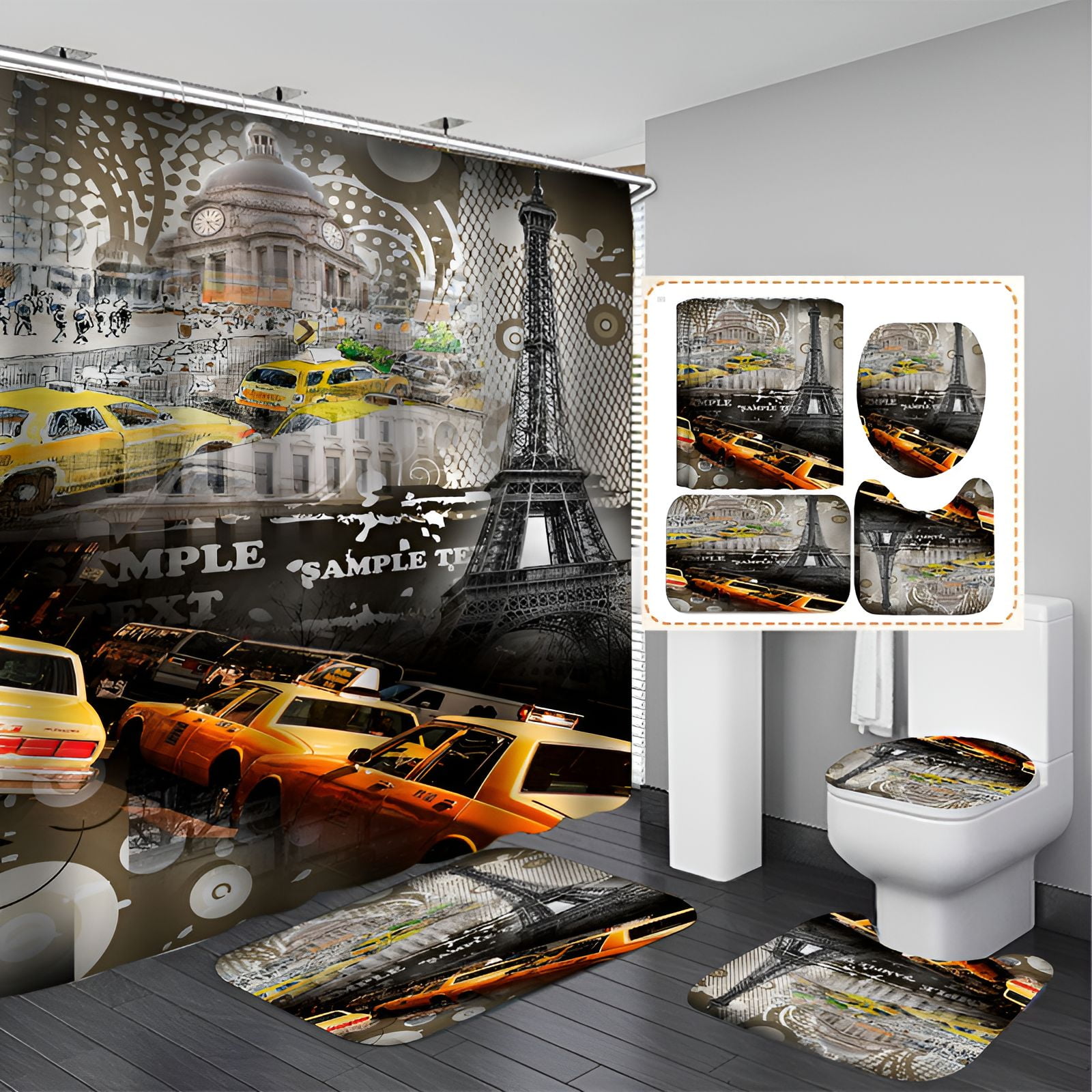 AUQ Shower Curtain Set,Prime Splash Seal Bathroom Shower Curtain Sets ...