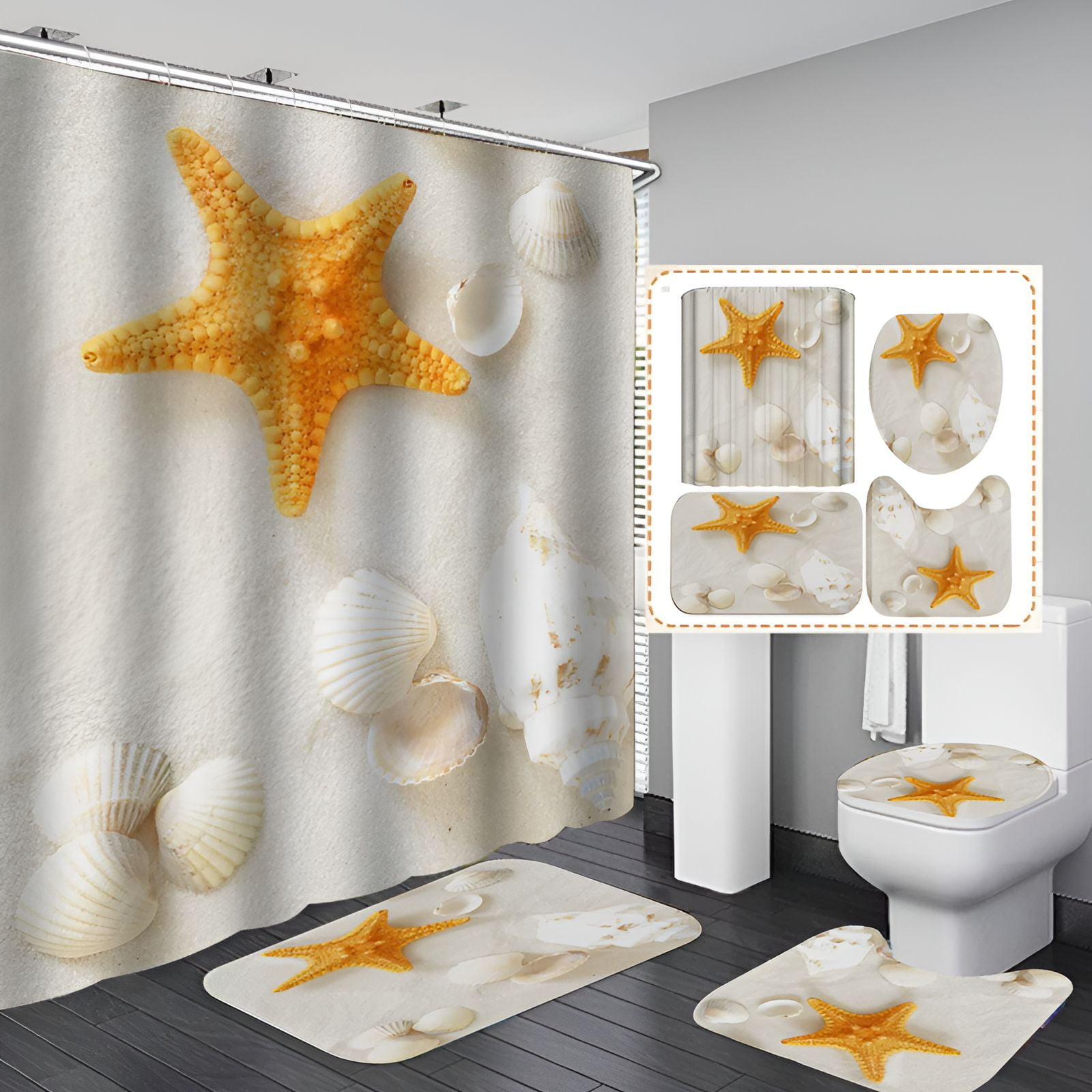 AUQ Shower Curtain Set,Rich Color Appeal Bathroom Shower Curtain Sets,Rich Hue Charm Bathroom ...