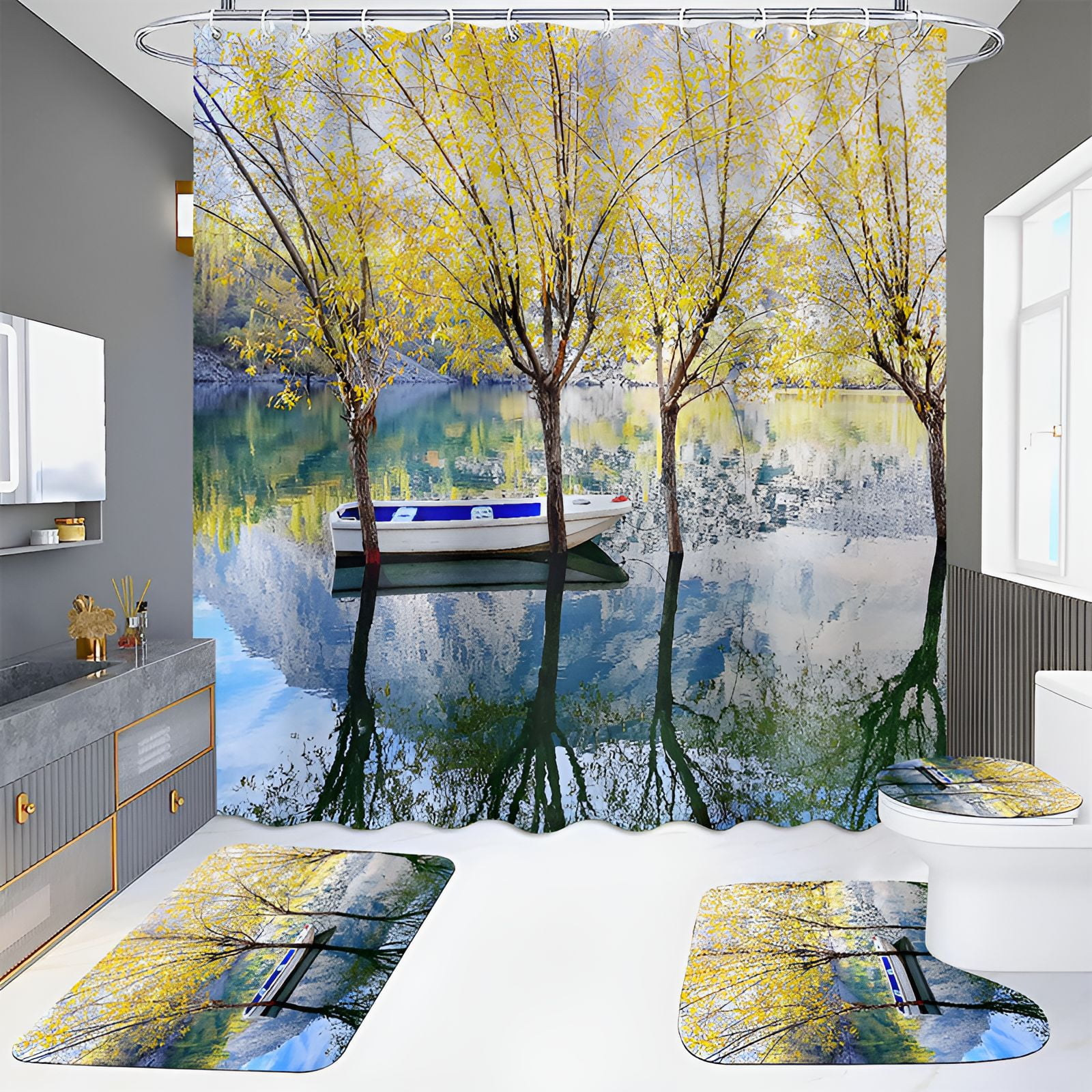 AUQ Shower Curtain Fabric Shower Curtain 71*35in Bathroom Shower ...