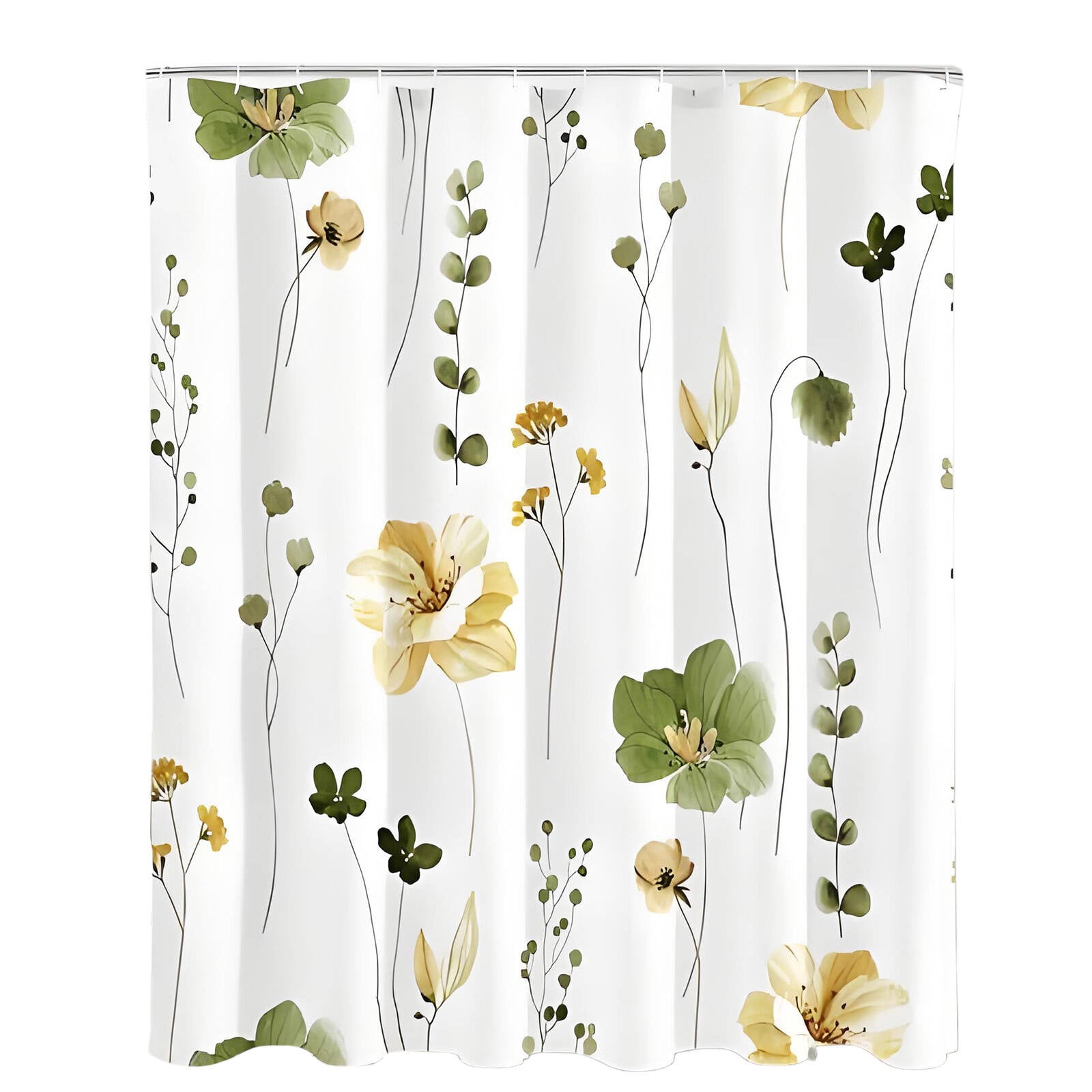 AUQ Shower Curtains Waterproof Coating Shower Curtain with Hooks Anti ...