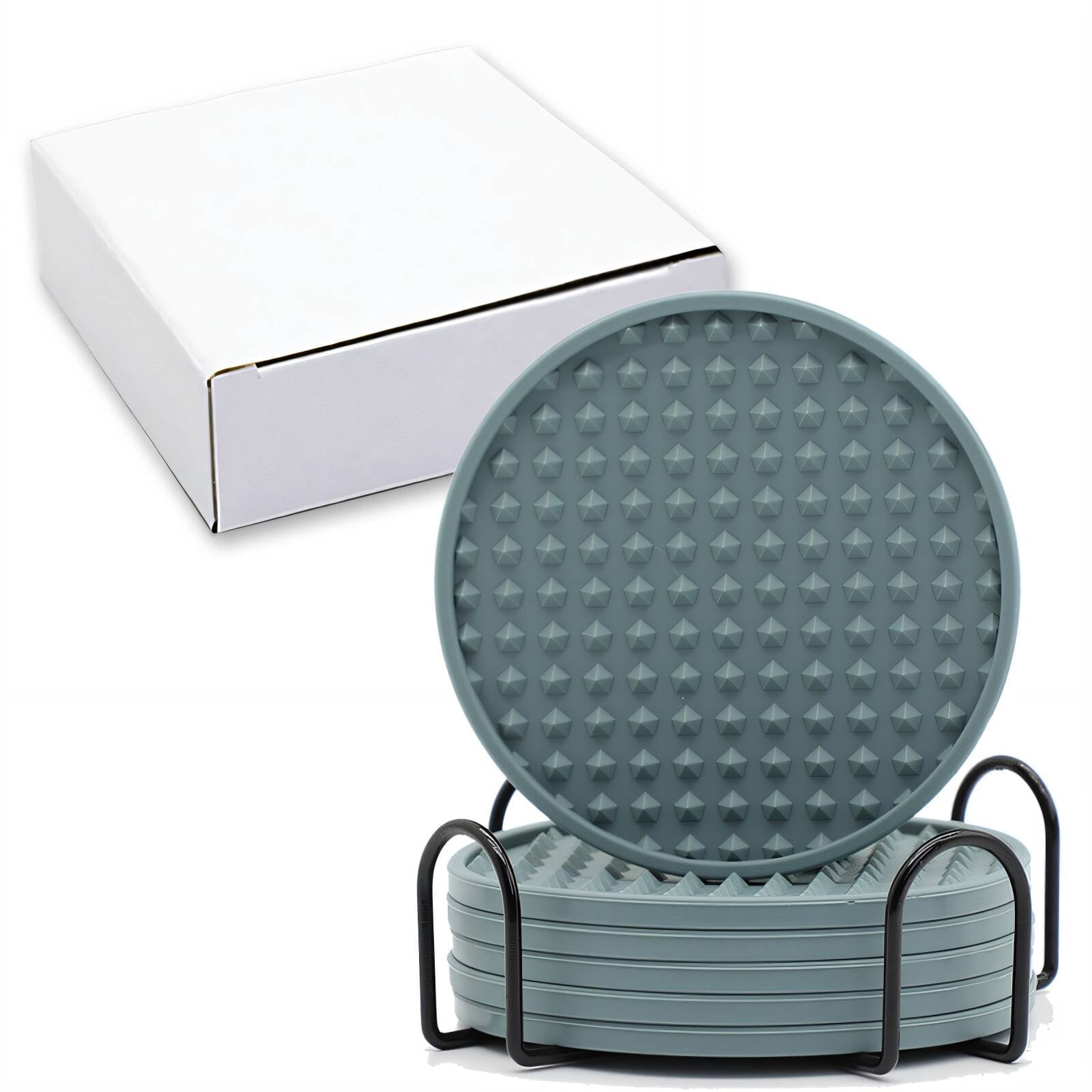 AUQ 6Pcs Silicone Coasters Heat Protection Drink Coasters Coasters Blue ...