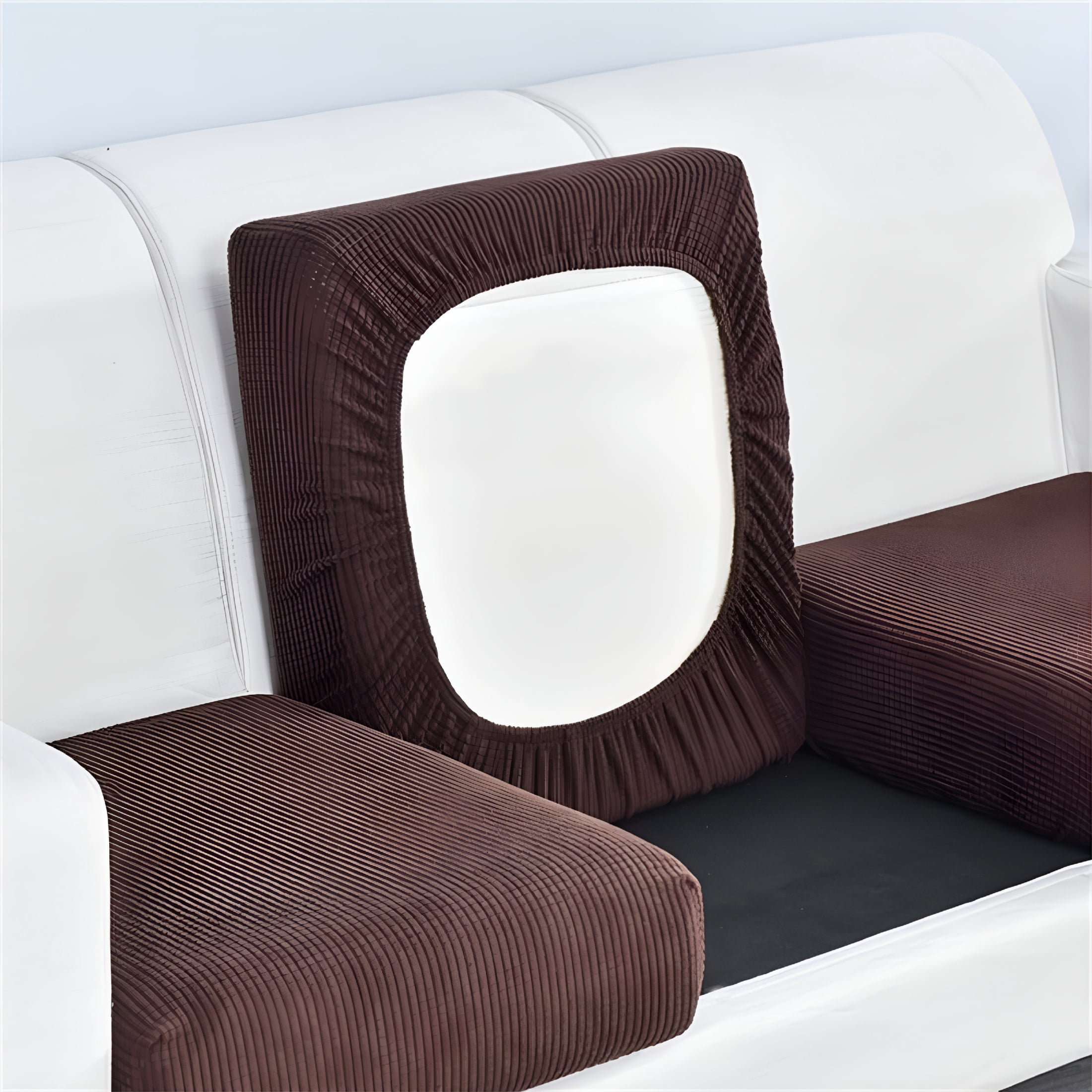 AUQ Stretch Individual Couch Cushion Slipcovers Reversible Cushion ...
