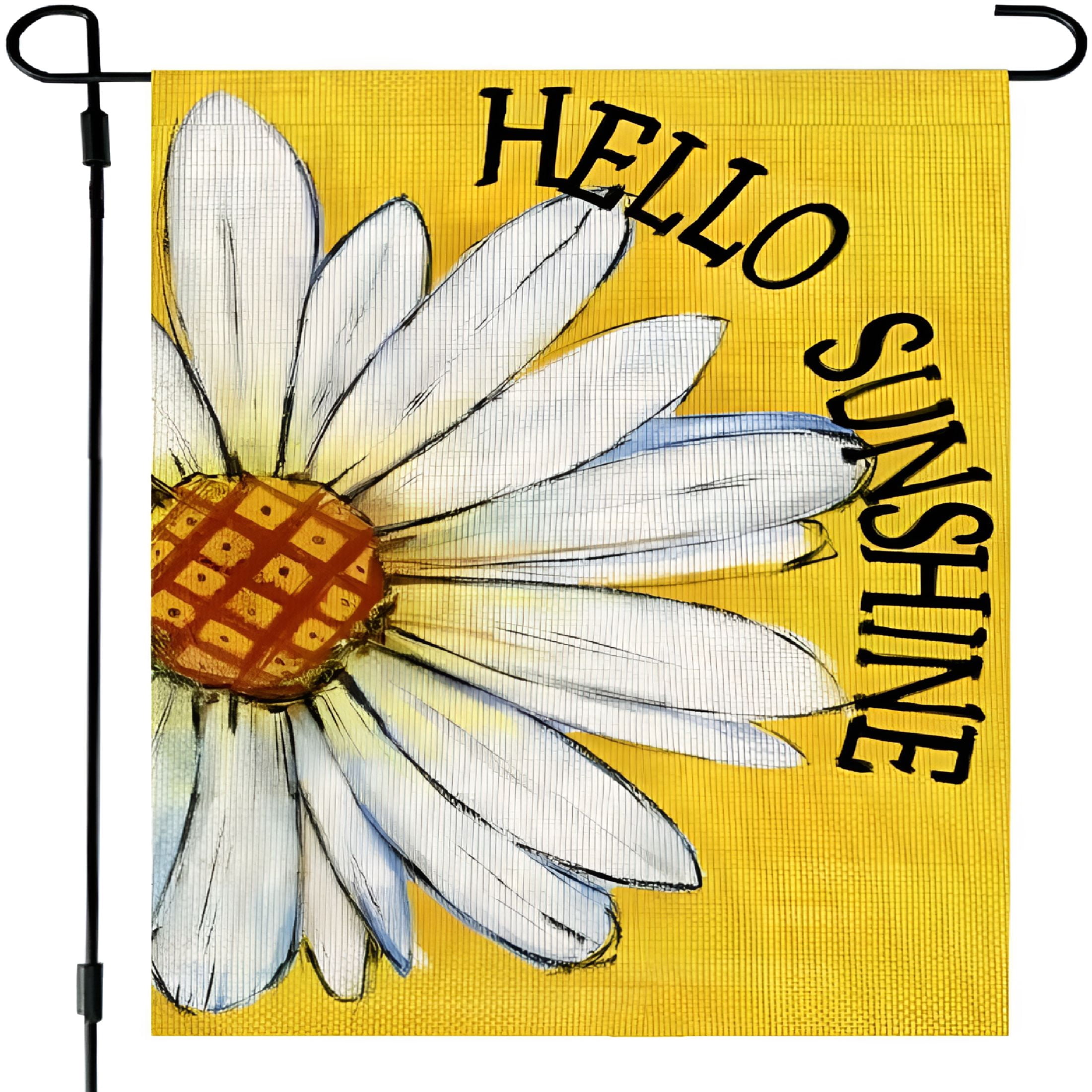 AUQ Summer Garden Flag Daisy Double Sided 12X18 Inches Small Burlap ...