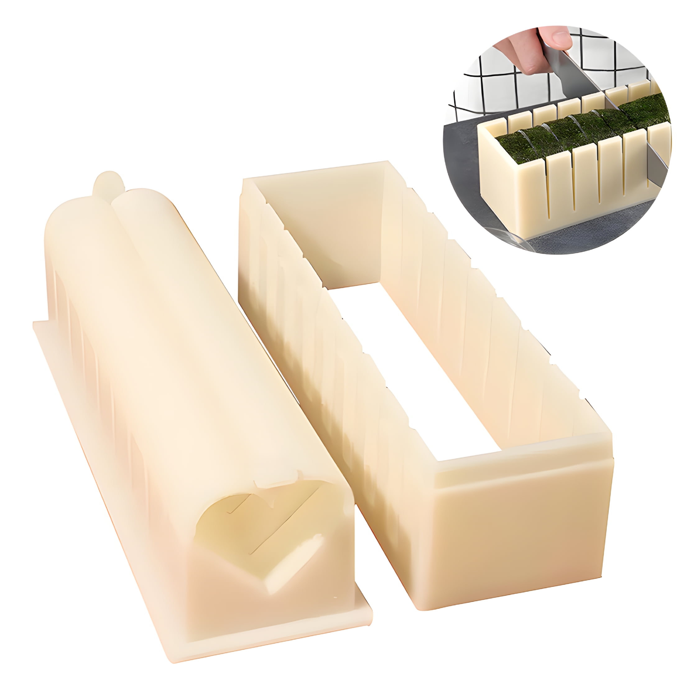 AUQ Sushi Making Kit,Rectangular Chocolate,Diy Household Solid Wood ...
