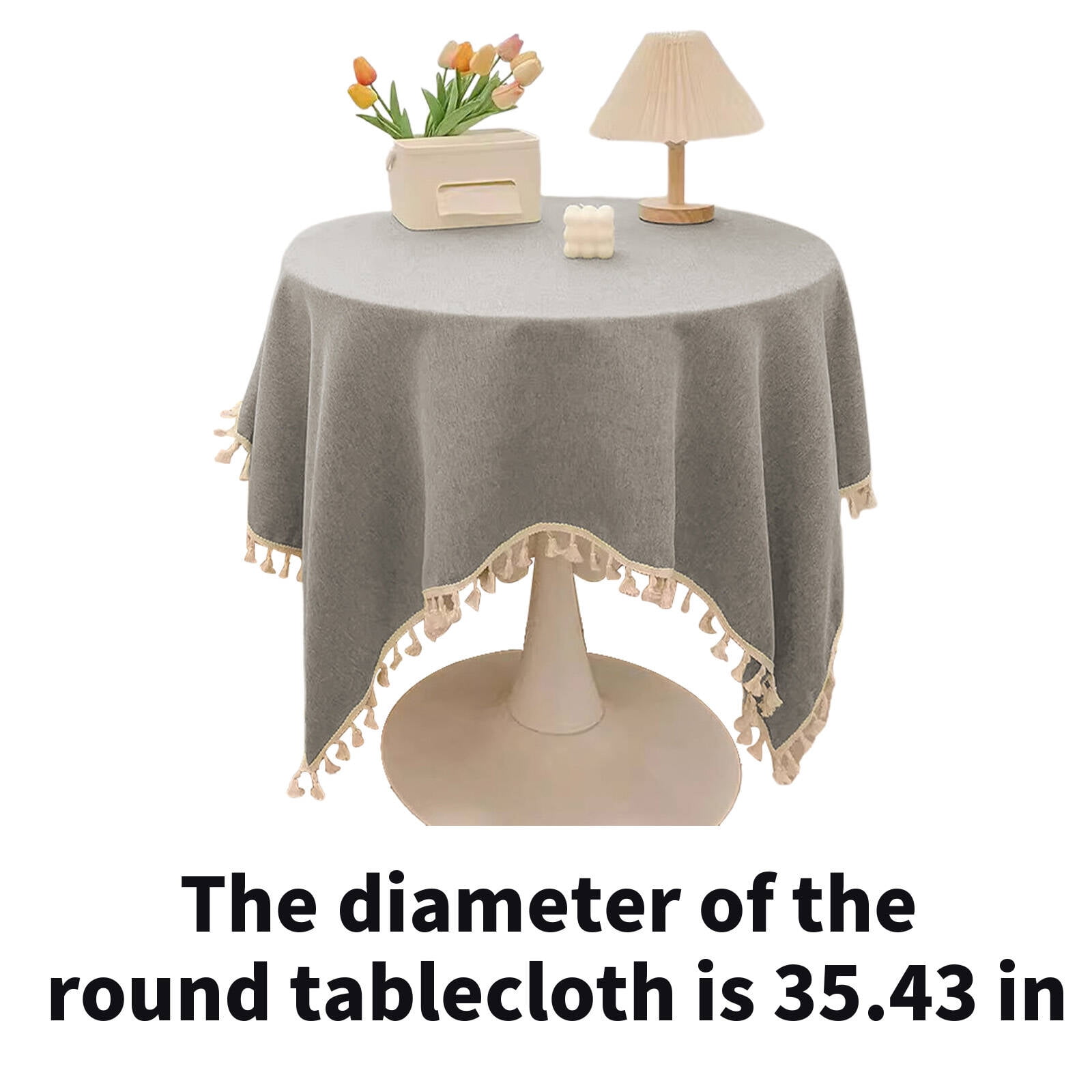 AUQ Table Cloth Breathable Cotton Linen Round Tablecloth,Stylish ...