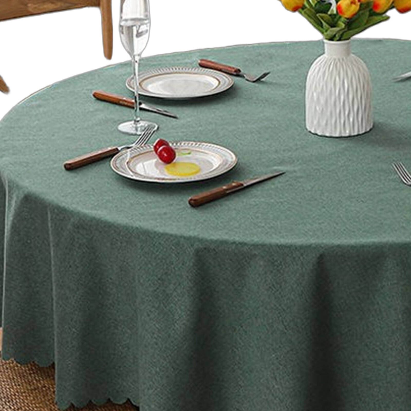 AUQ Table Cloth Elegant Round Tablecloth for Party Settings ...