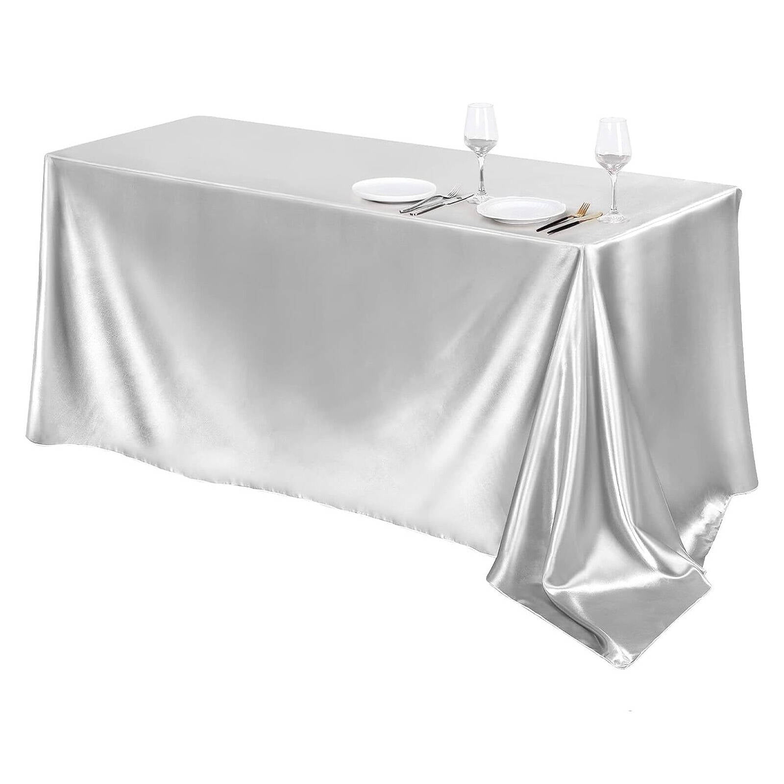 AUQ Table Cloth Elegant Satin Table Cover,Waterproof Tablecloth for ...