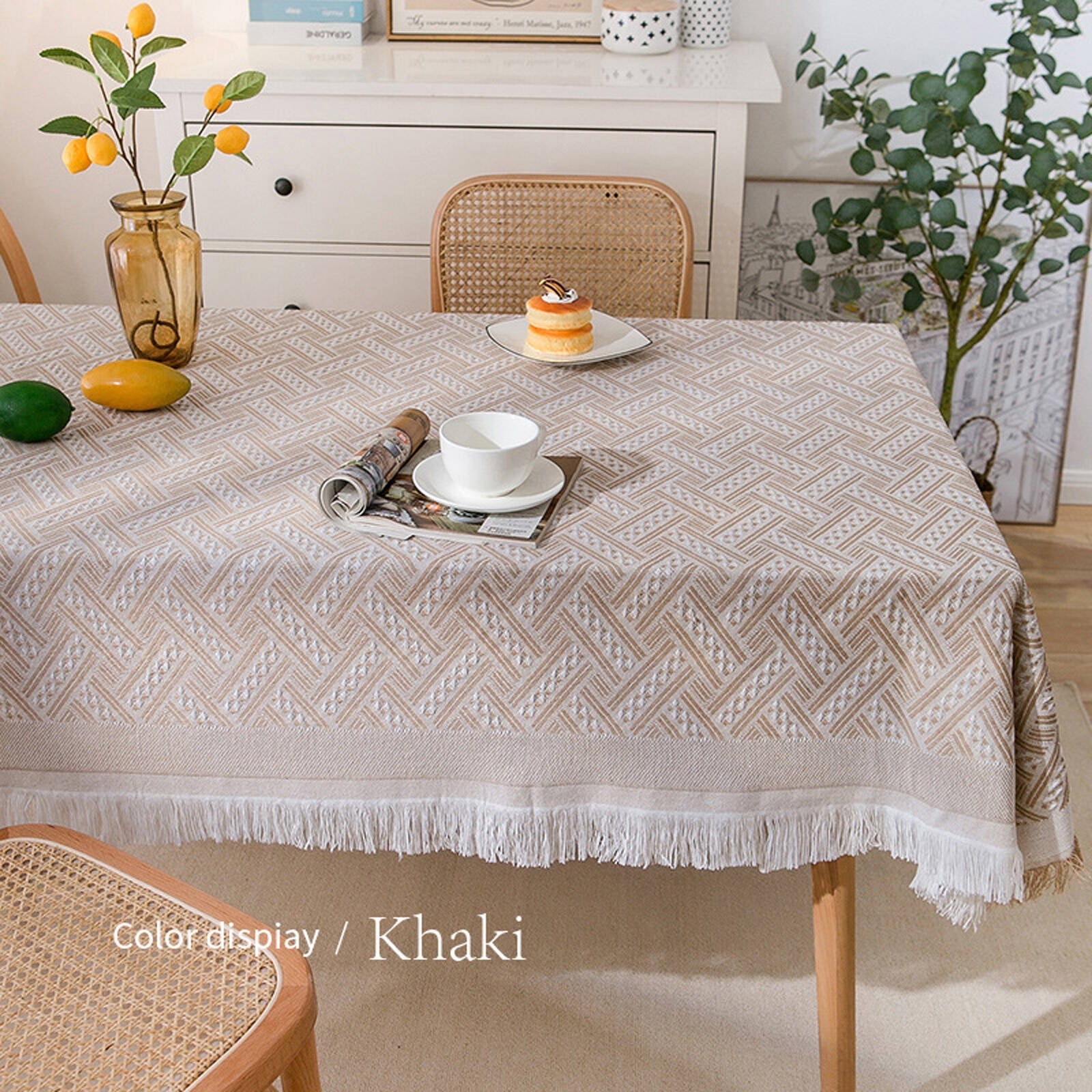 AUQ Table Cloth,Exquisite Handmade Tassels Tablecloths,Soft Comfortable ...