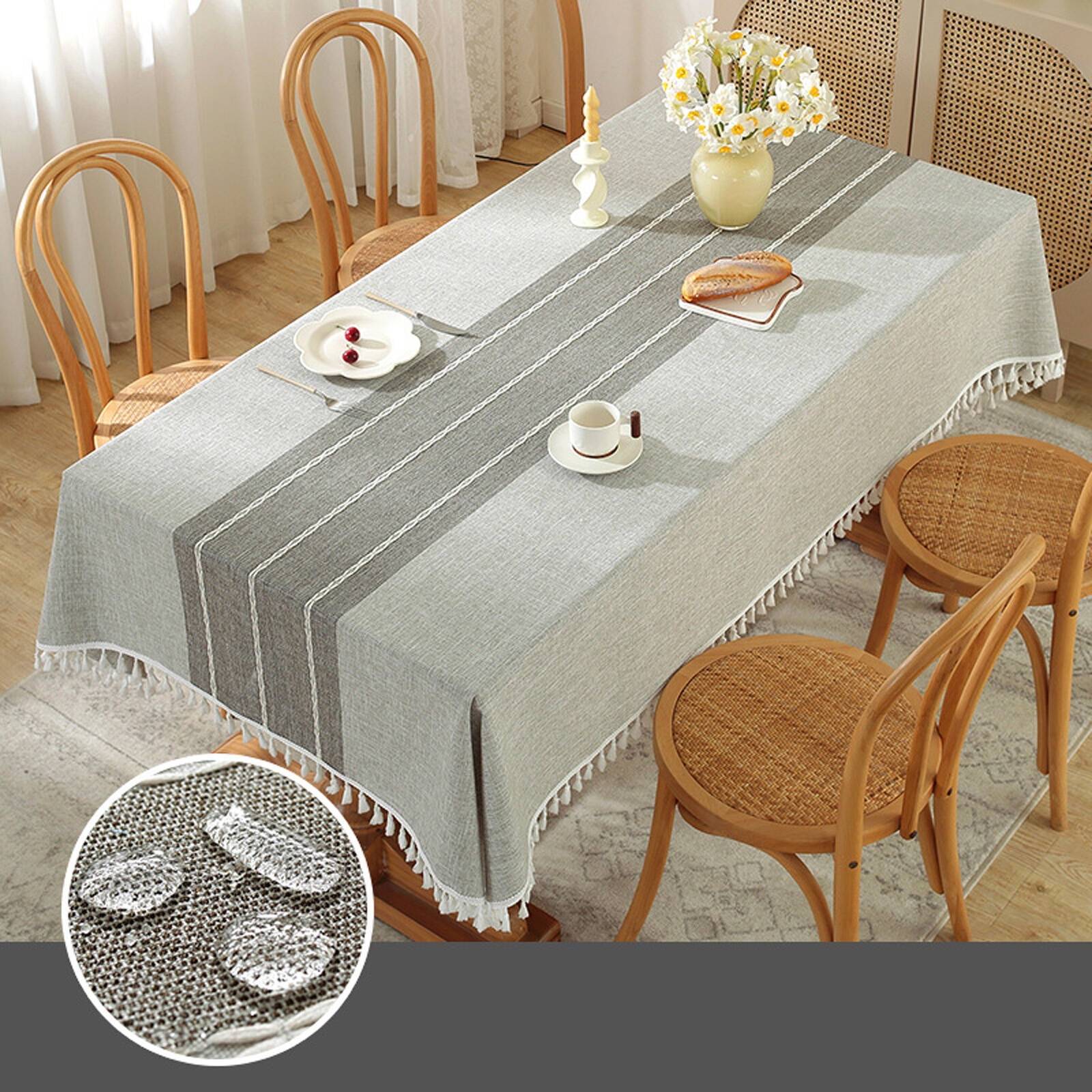 AUQ Table Cloth,Soft Cotton-Linen Fabric Tablecloths,Comfortable Feel ...